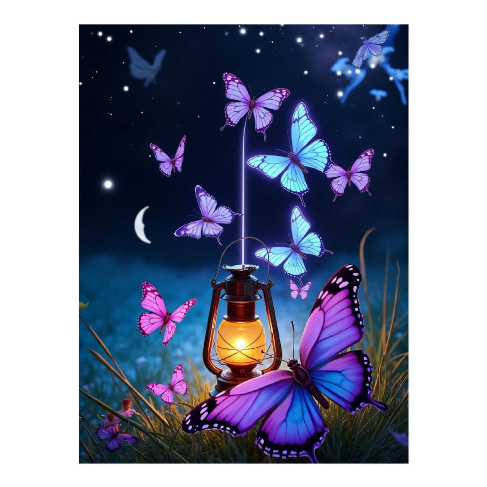 Diamond Art Kits for Adults - Modern Butterfly Purple Print No.482 5D ...