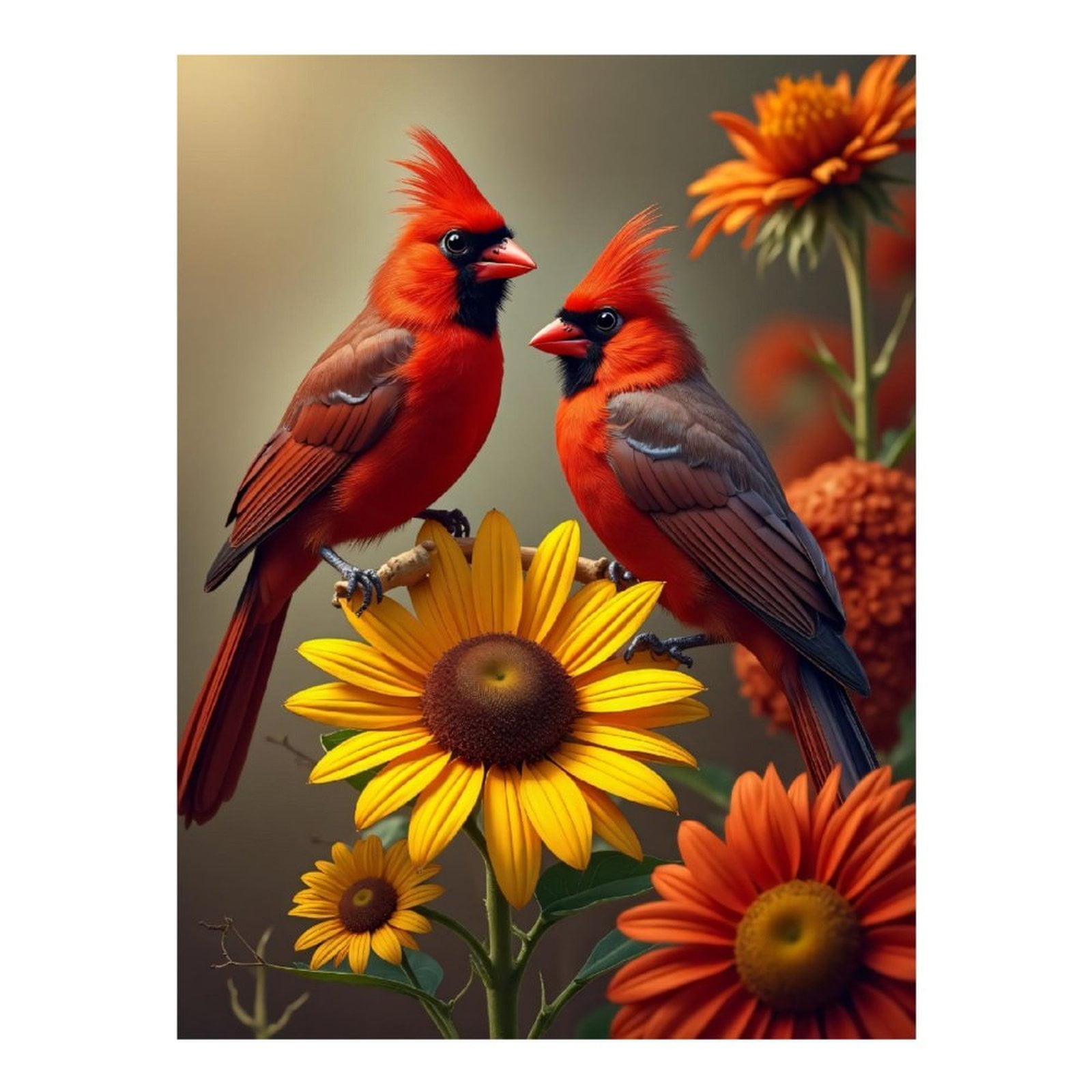 Diamond Art Kits for Adults - Modern Cardinal Bird Bouquet Print No.116 ...