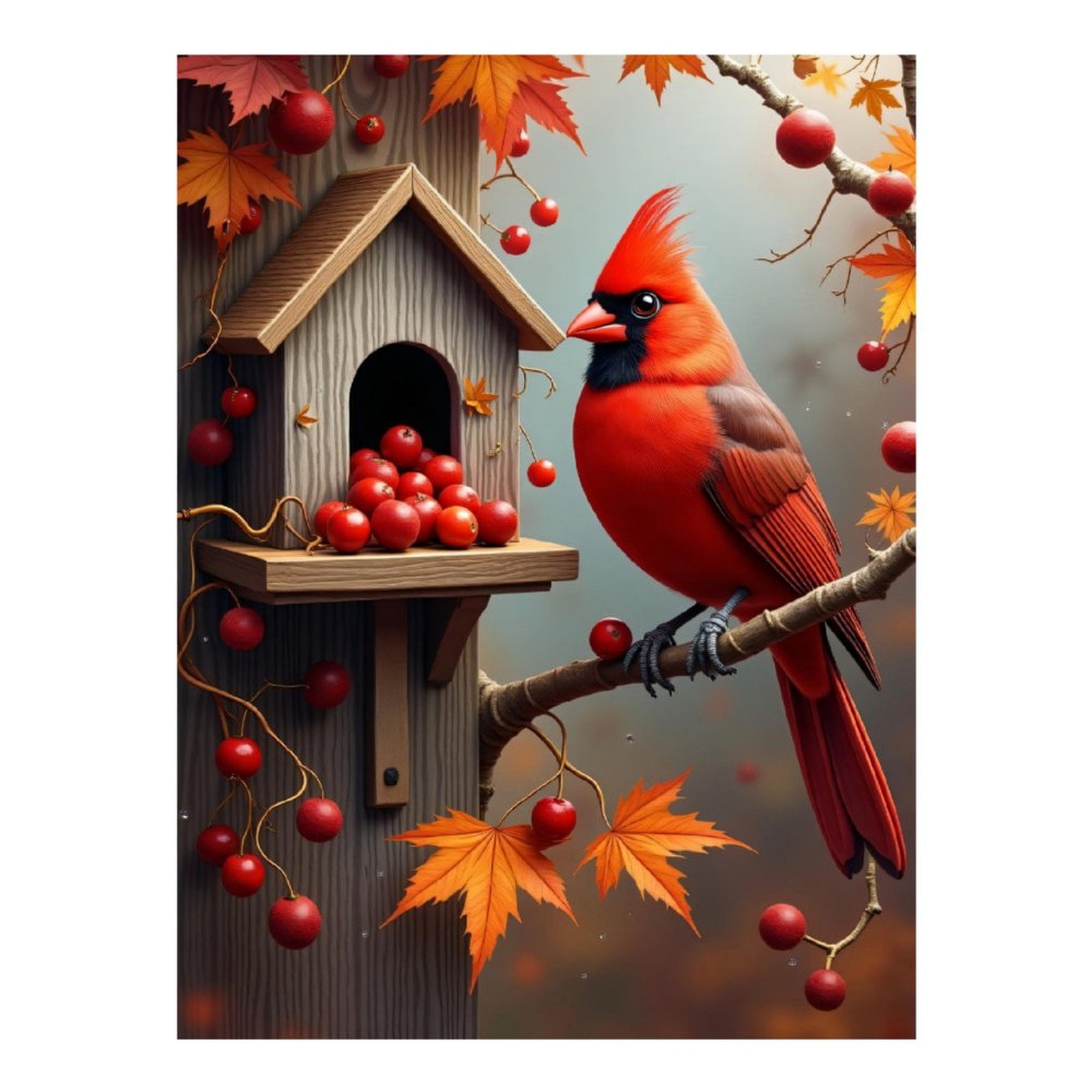 Diamond Art Kits for Adults - Modern Cardinal Bird Red Print No.3 5D ...