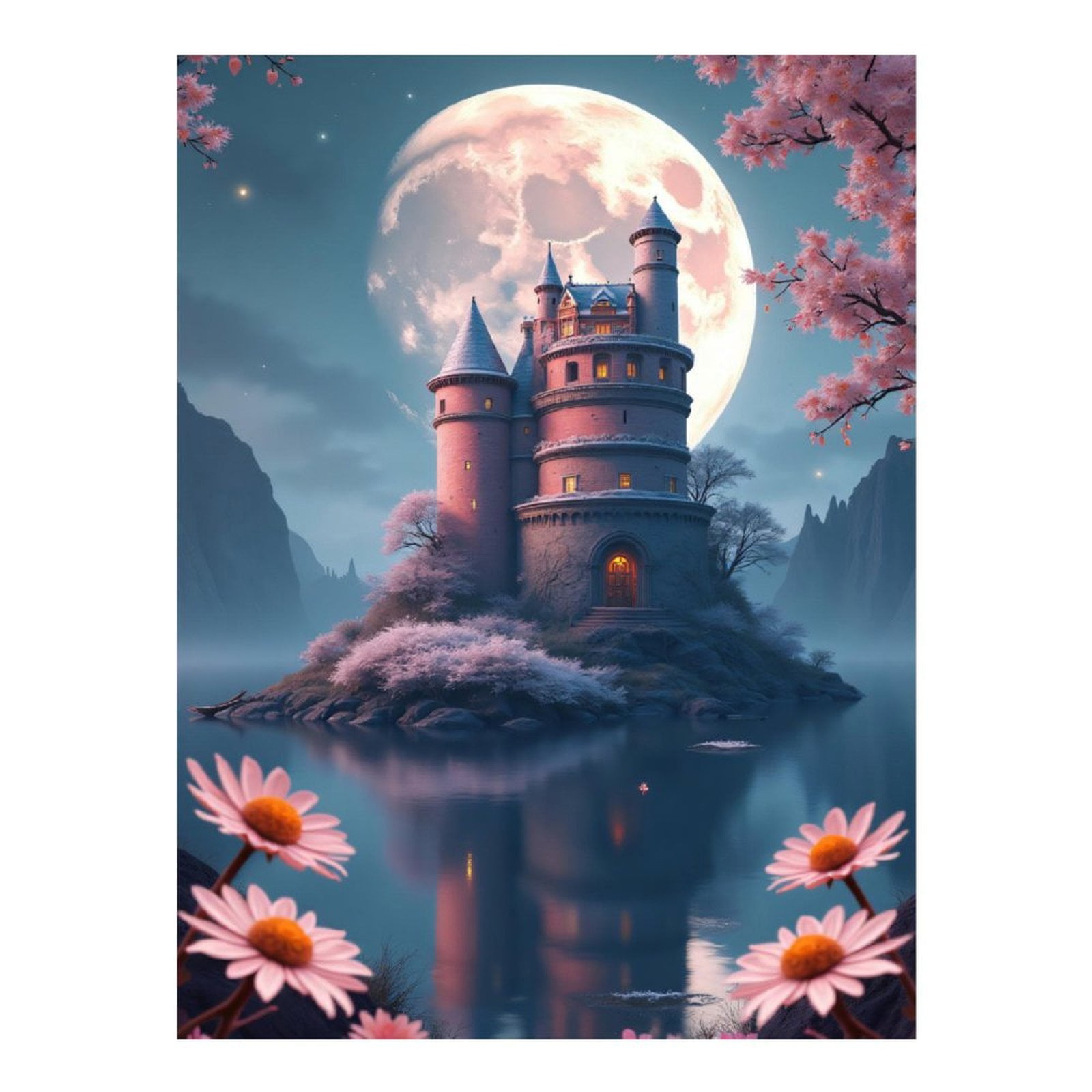 Diamond Art Kits for Adults - Modern Castle Apricot Print No.33 5D ...