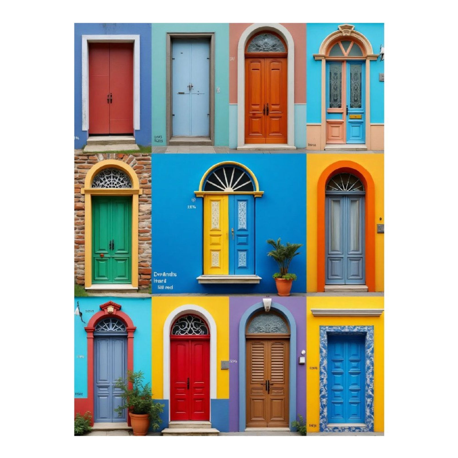 Diamond Art Kits for Adults - Modern Colorful Door Print No.3 5D ...
