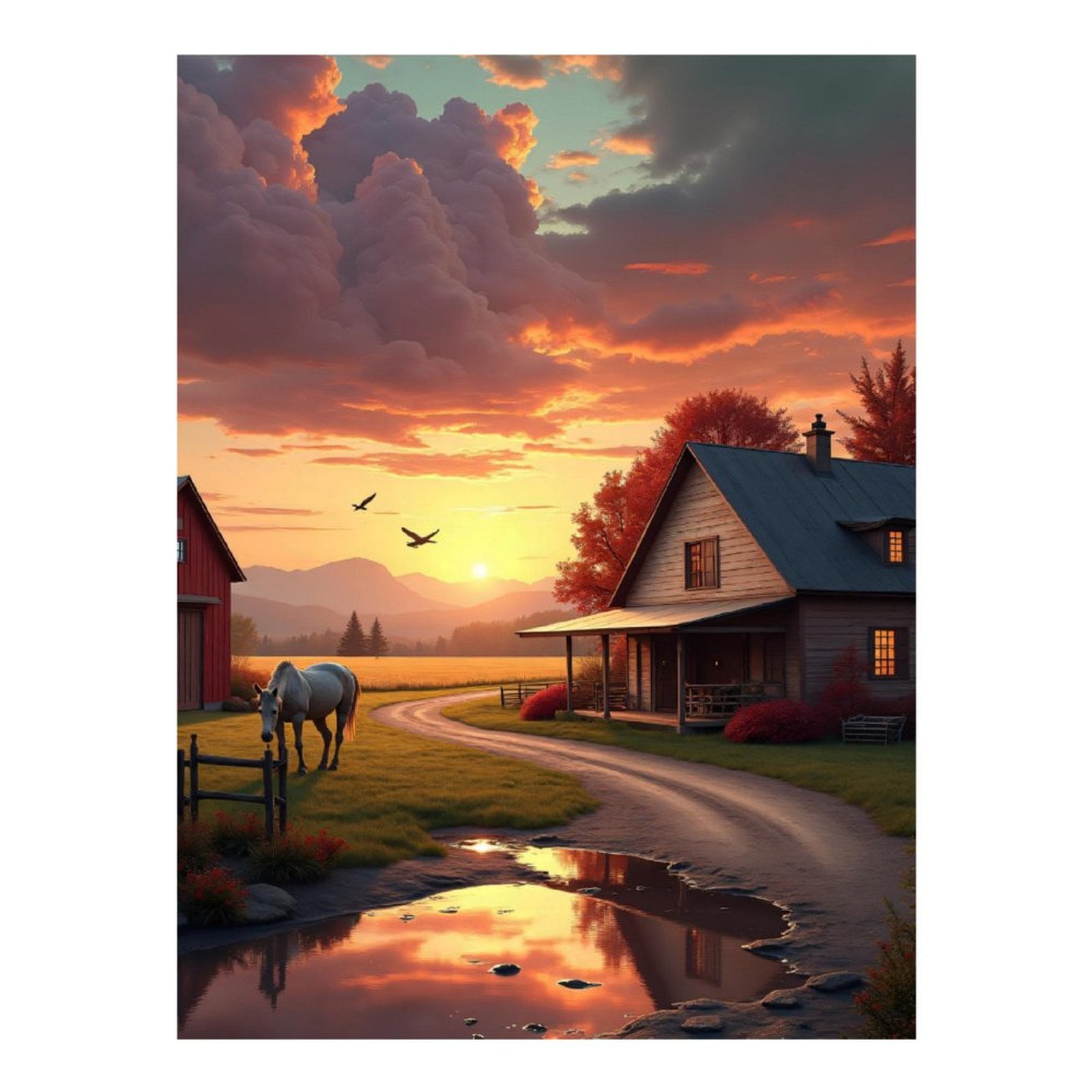 Diamond Art Kits for Adults - Modern Sunset Country Print No.29 5D ...