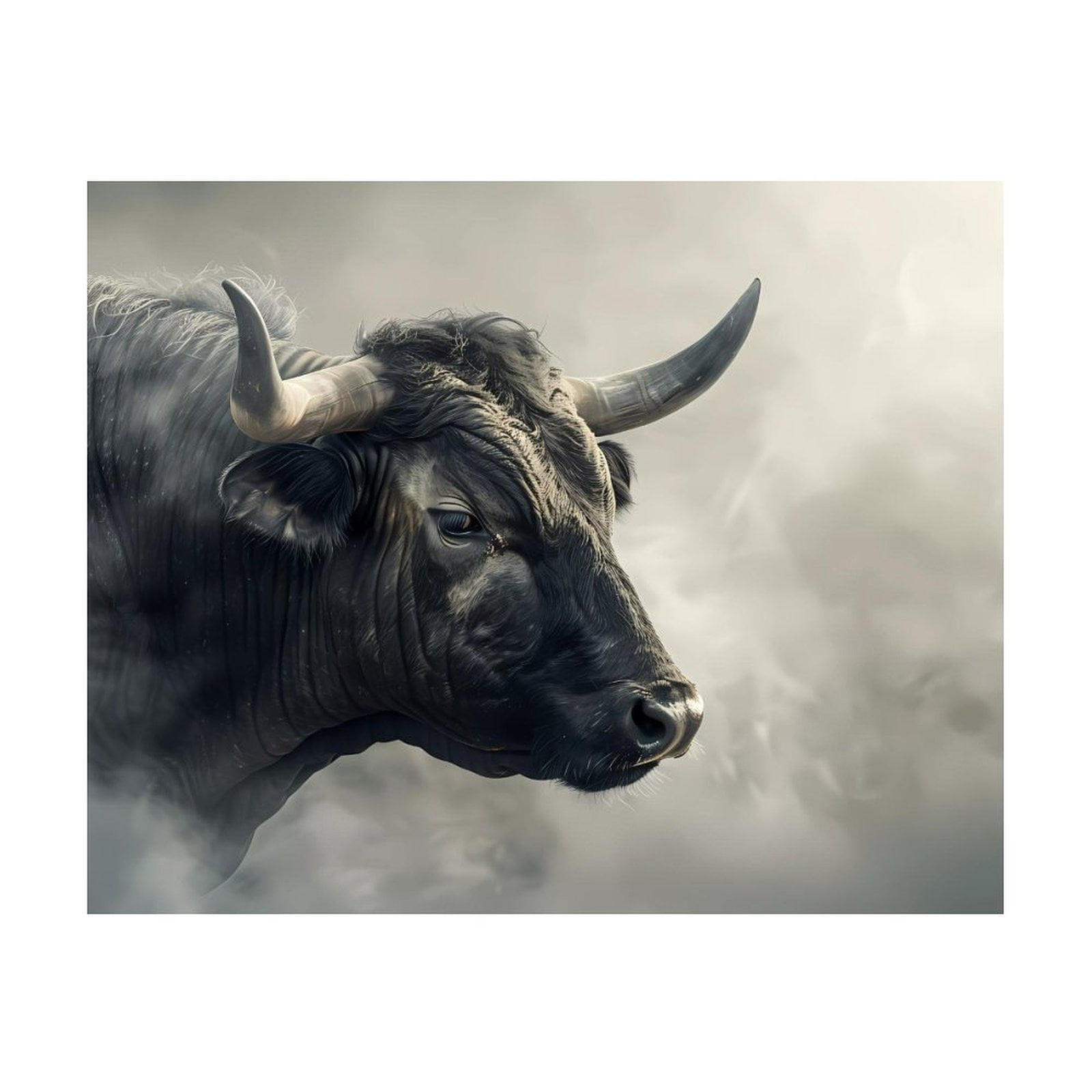 Diamond Art Kits for Adults - Mystical Bull in Fog DIY Diamond Painting ...