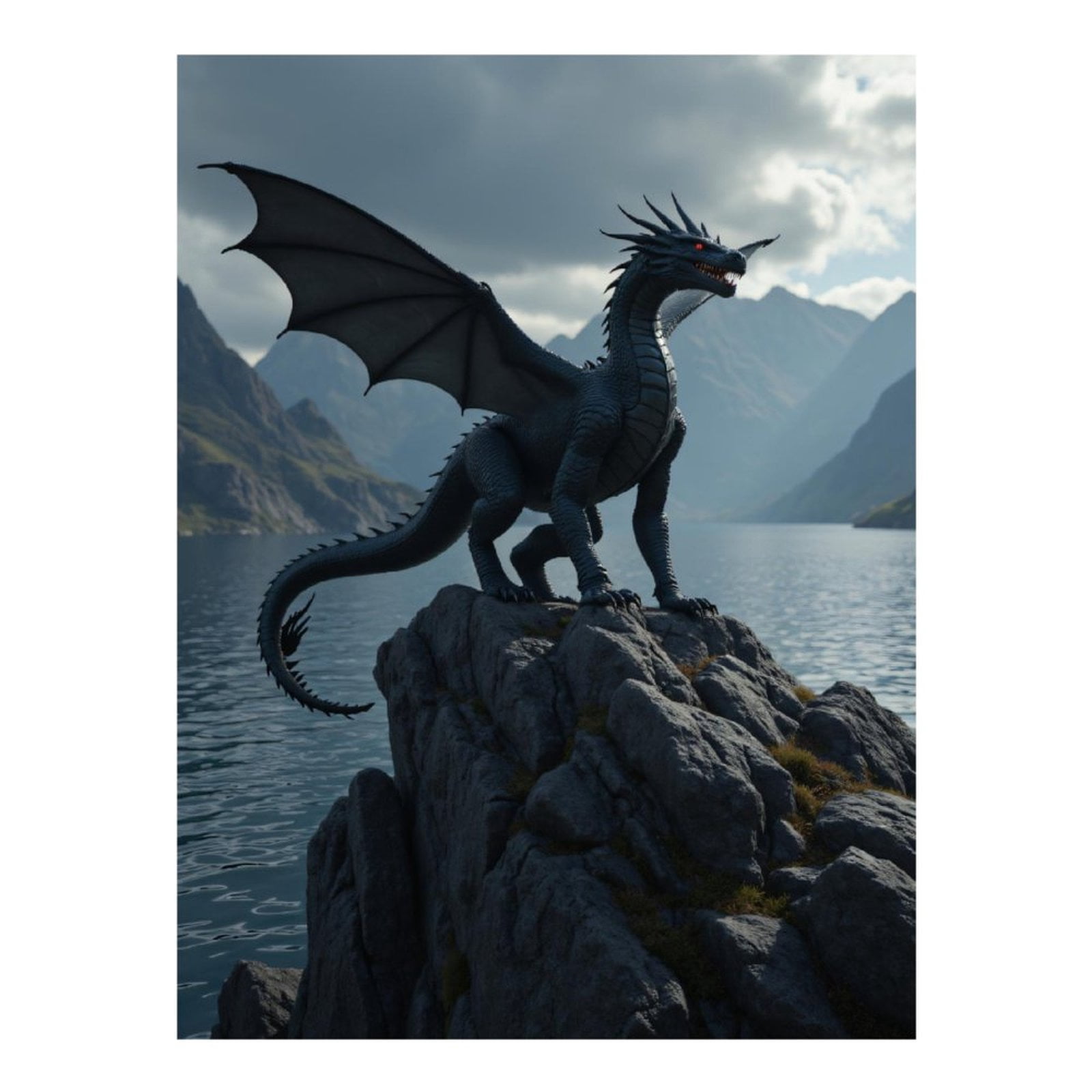 Diamond Art Kits for Adults, Mythical Creature Mountain Lake 5D Diamond ...