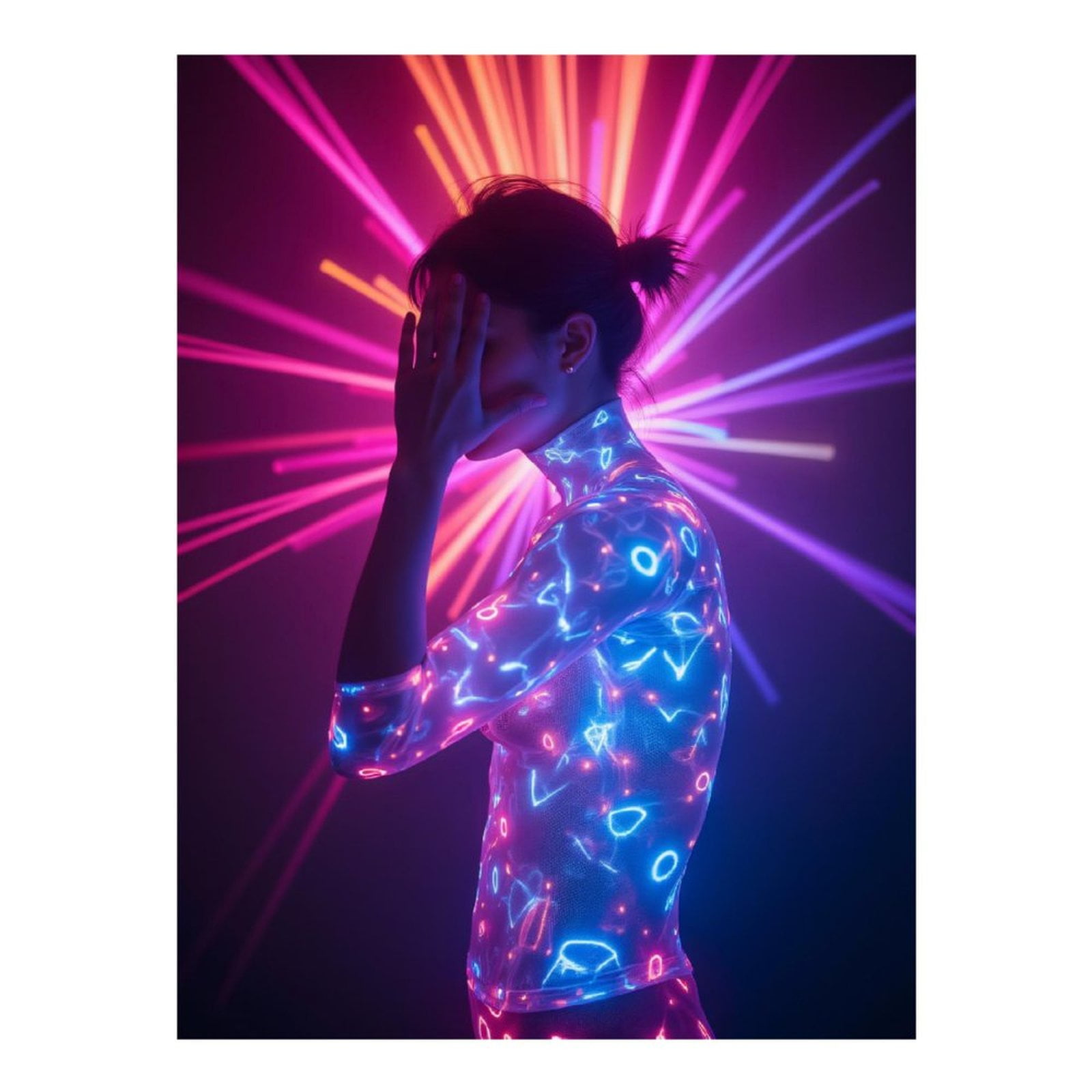 Diamond Art Kits for Adults - Neon Aura Silhouette Abstract Glow 5d ...