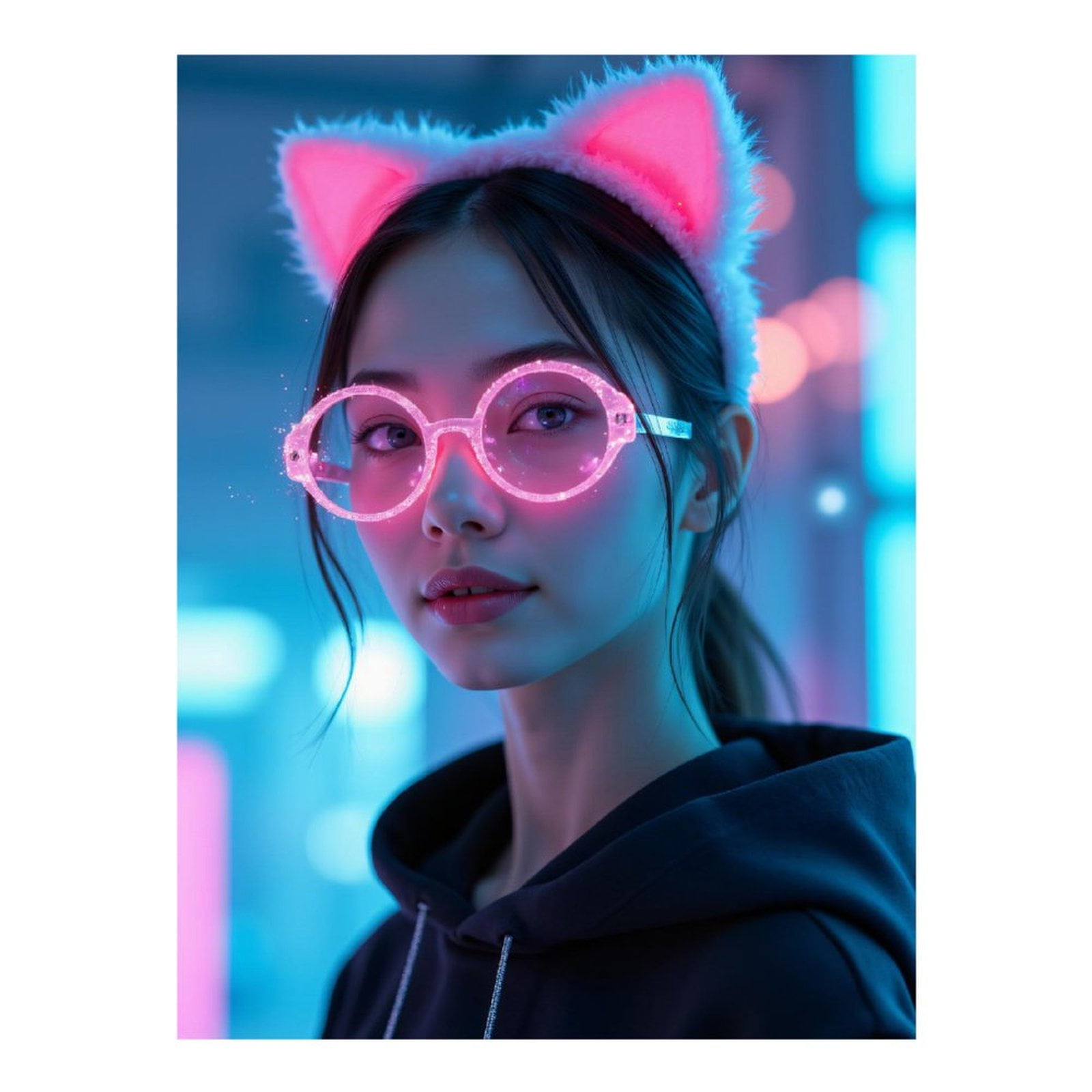 Diamond Art Kits for Adults - Neon Cat Ears And Glasses 5d Diamond ...