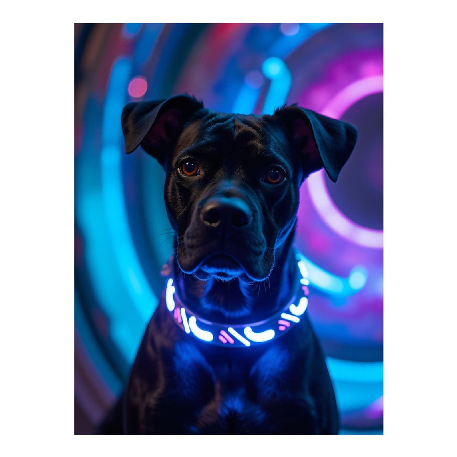Diamond Art Kits for Adults - Neon Dog Glow Collar Portrait 5d Diamond ...