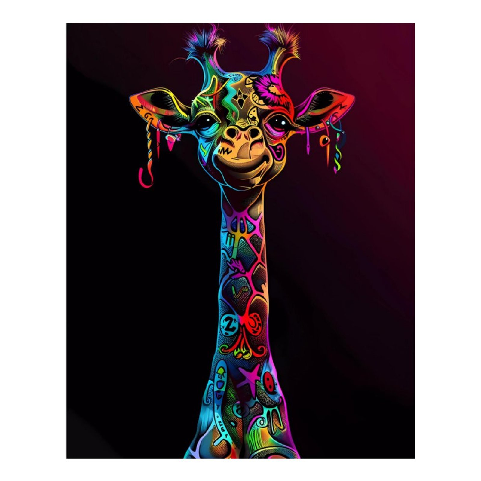 Diamond Art Kits for Adults, Neon Psychedelic GiraffeDiamond Painting Kits for Beginners ...