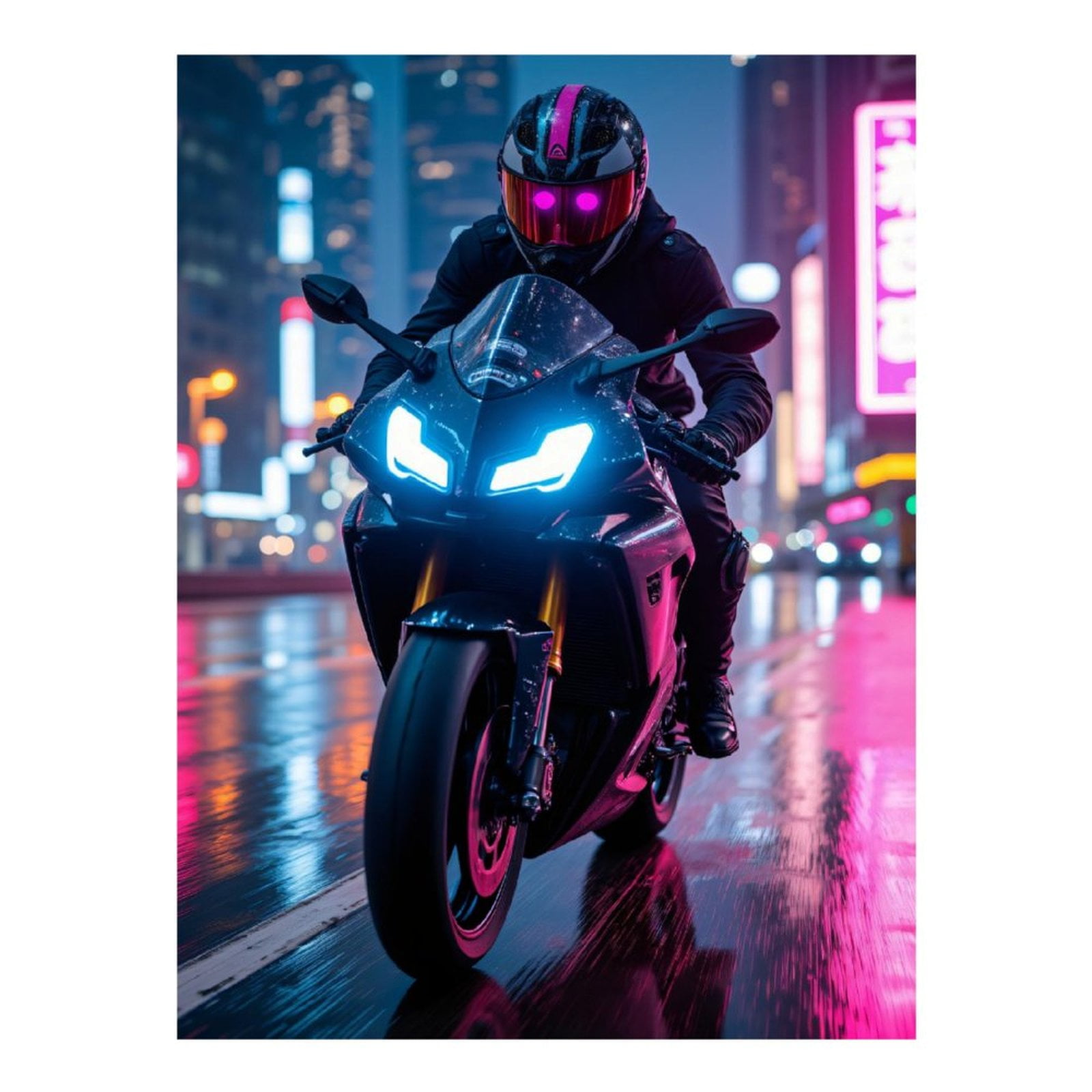 Diamond Art Kits for Adults, Night Rider Neon Streets 5D Diamond ...