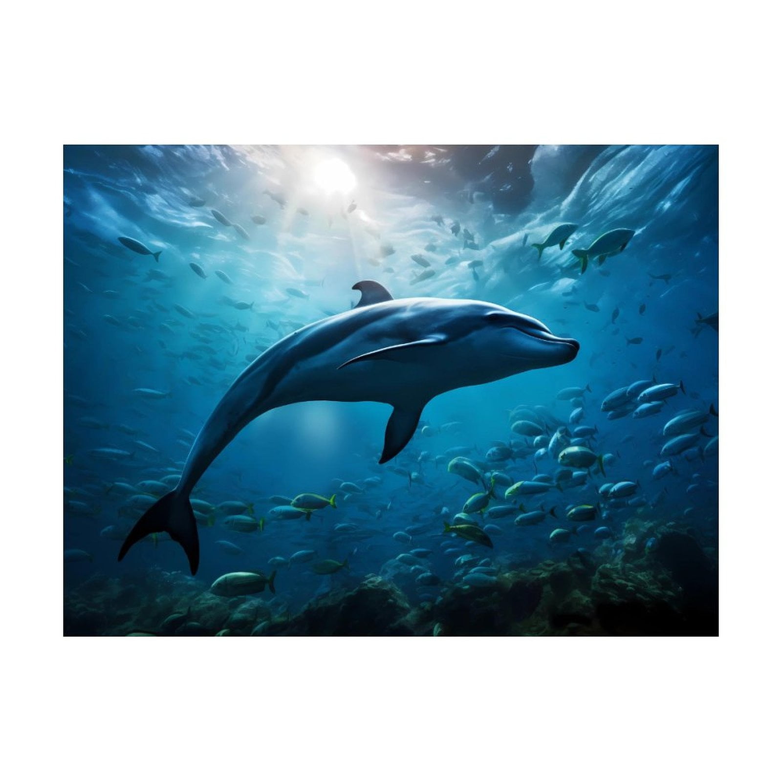 Diamond Art Kits for Adults, Ocean Dolphin Fish SchoolDiamond Painting ...