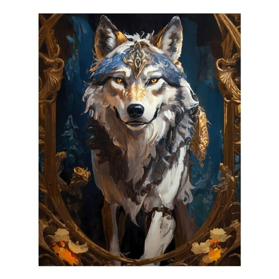 Diamond Art Kits for Adults - Oil Painting Tribal Wolf DIY Frameless ...