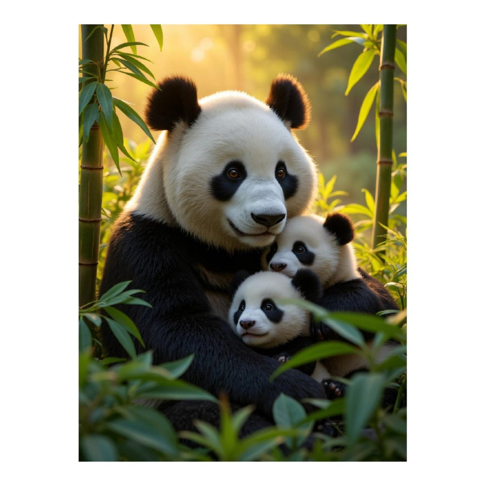 Diamond Art Kits for Adults, Panda Family In Forest 5D Diamond Painting ...