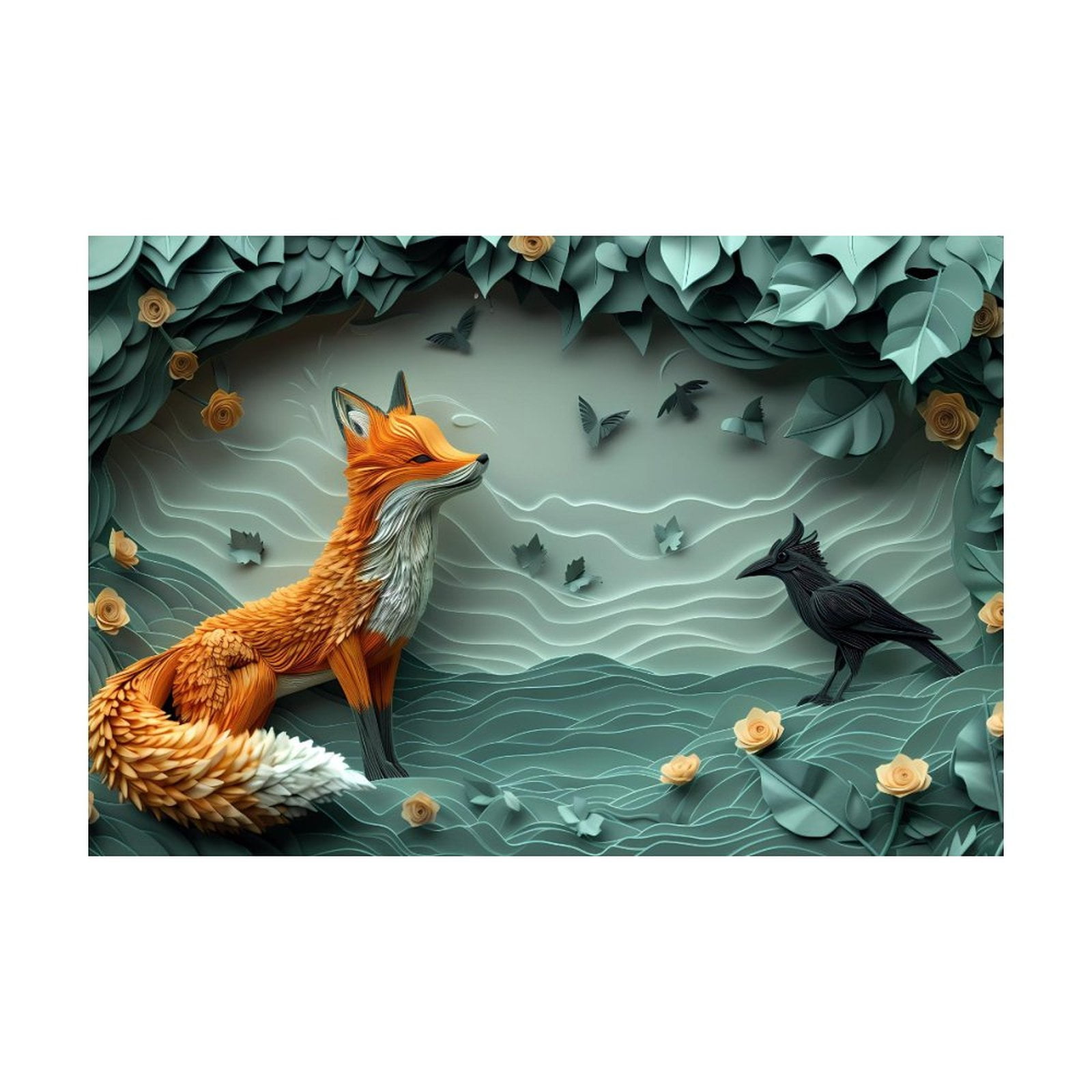 Diamond Art Kits for Adults - Paper Fox Crow Fantasy DIY Diamond ...