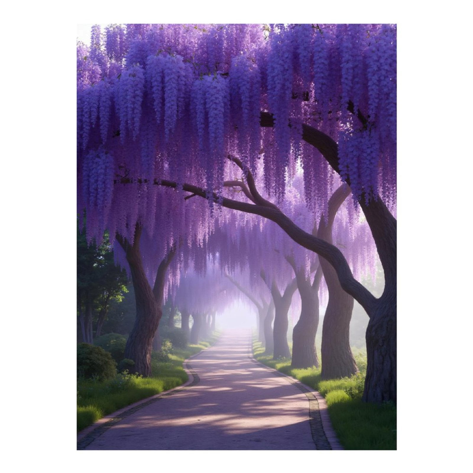Diamond Art Kits for Adults - Pathway Under Purple Blossoms 5d Diamond ...