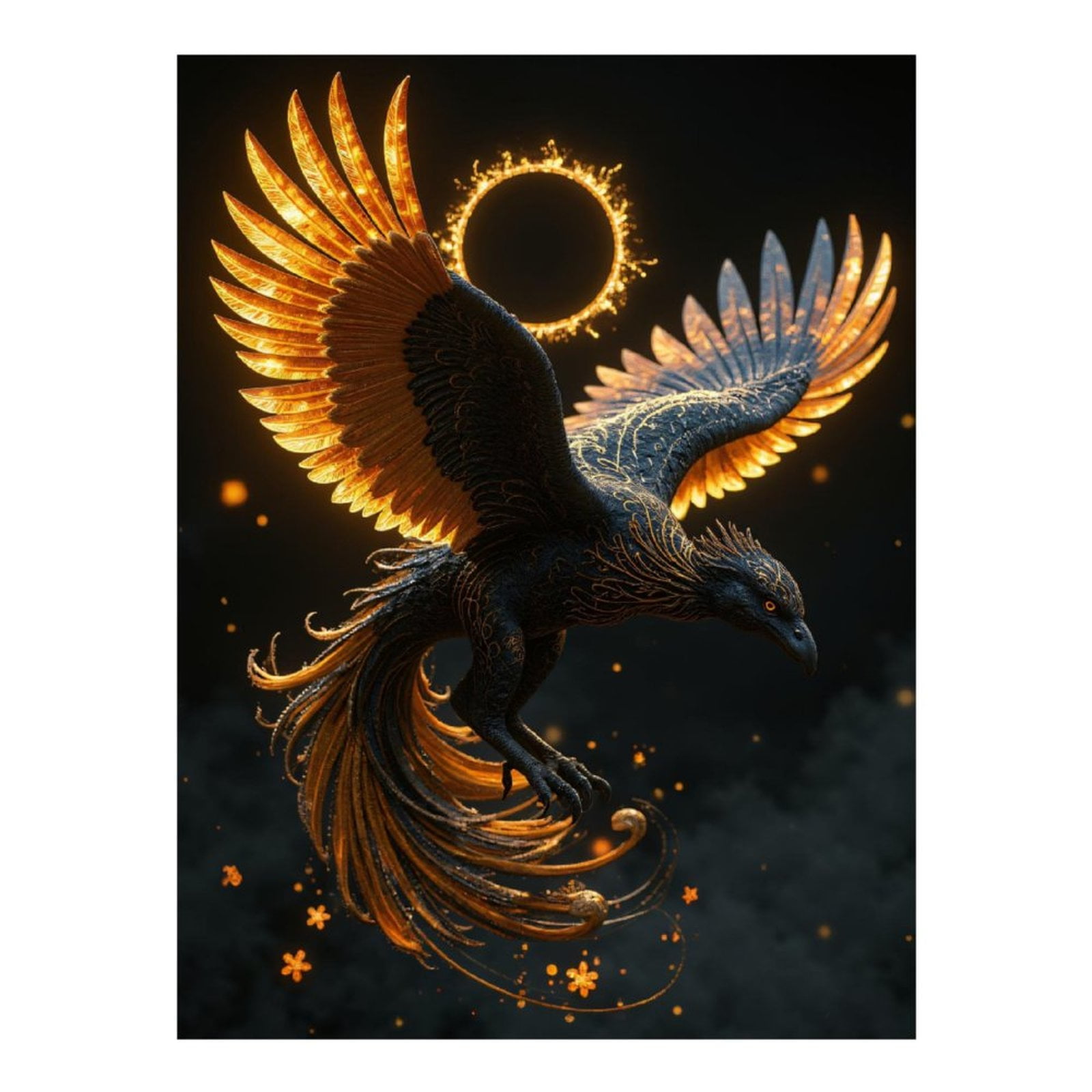 Diamond Art Kits for Adults, Phoenix Firebird Fiery Sunrise 5D Diamond ...
