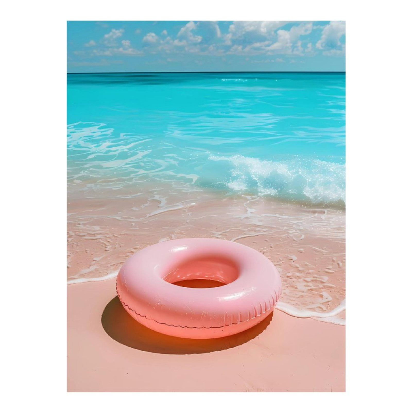 Diamond Art Kits for Adults - Pink Float Ring On Beach DIY Frameless ...