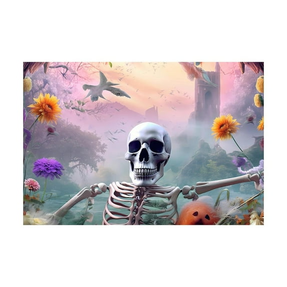 Diamond Art Kits for Adults - Pink Mist Sunflower Skull DIY Diamond ...