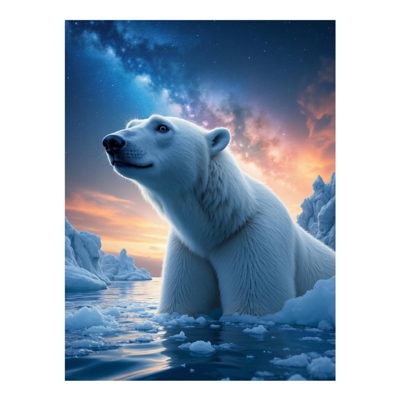 Diamond Art Kits for Adults, Polar Bear Night Sky Arctic Scene 5D ...
