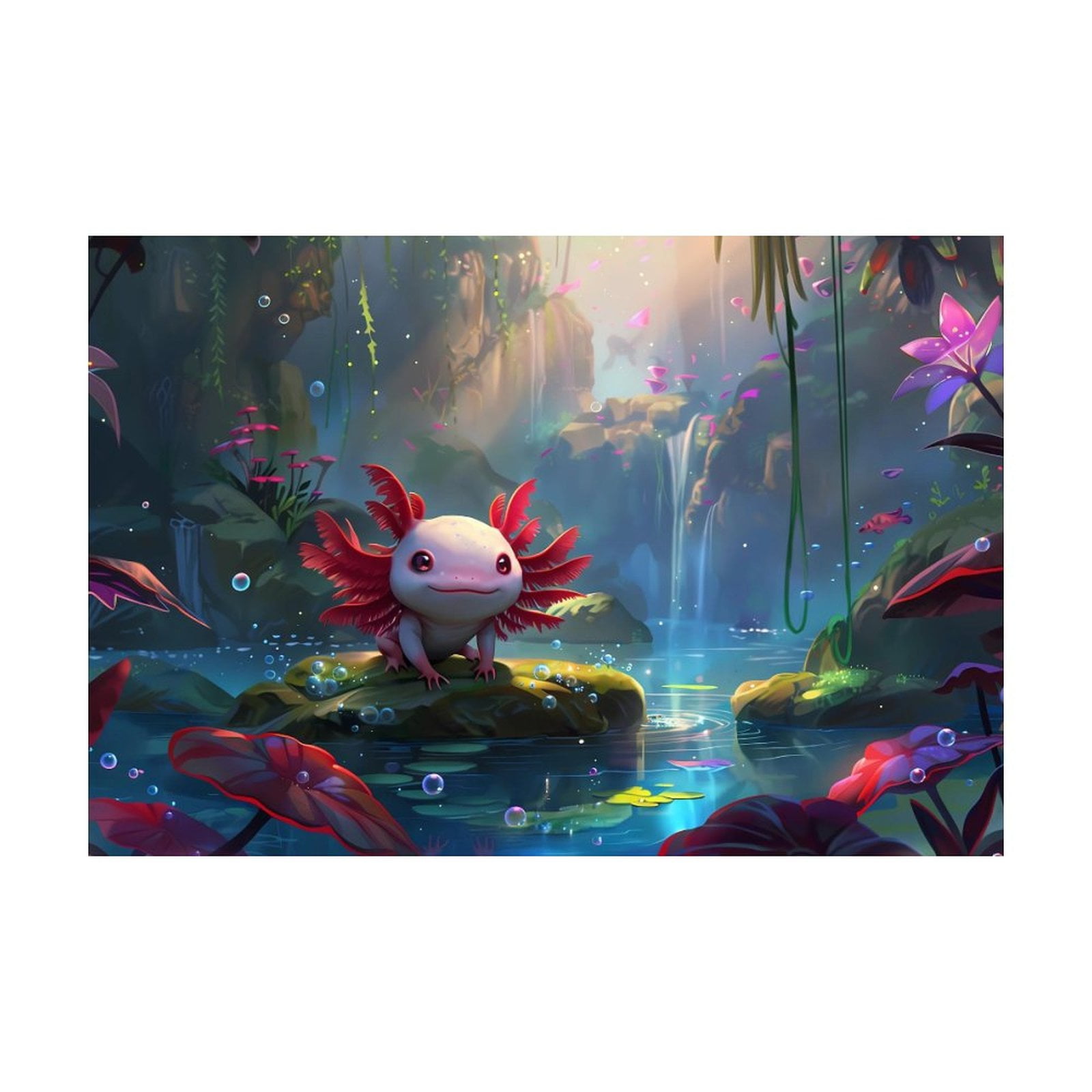 Diamond Art Kits for Adults - Pond Cute Axolotl DIY Diamond Painting ...