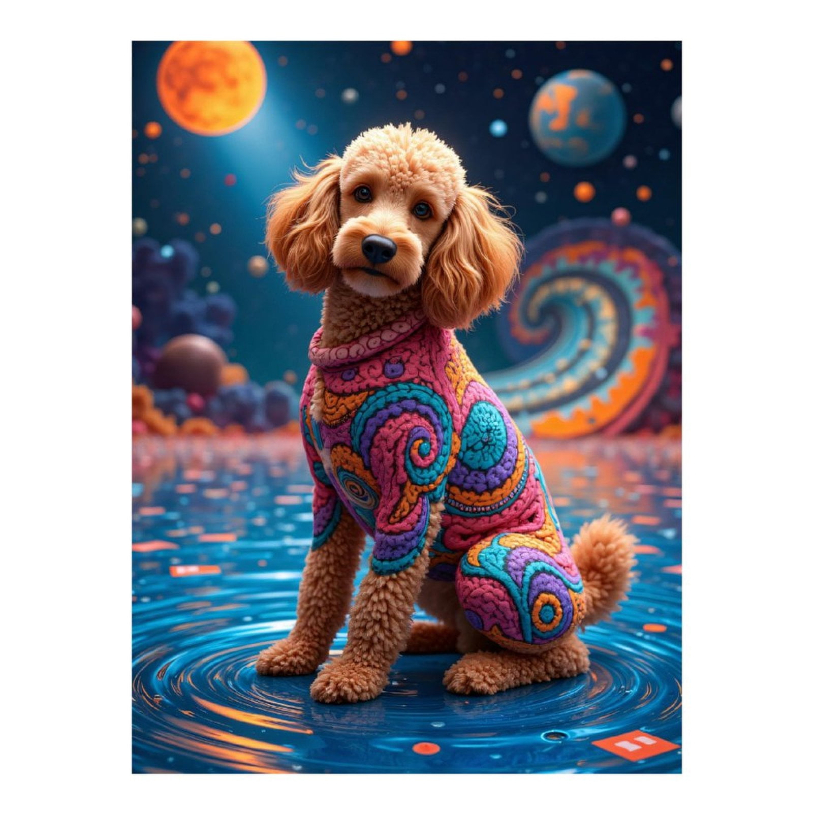 Diamond Art Kits for Adults - Poodle Psychedelic Cosmic Swirls 5d ...