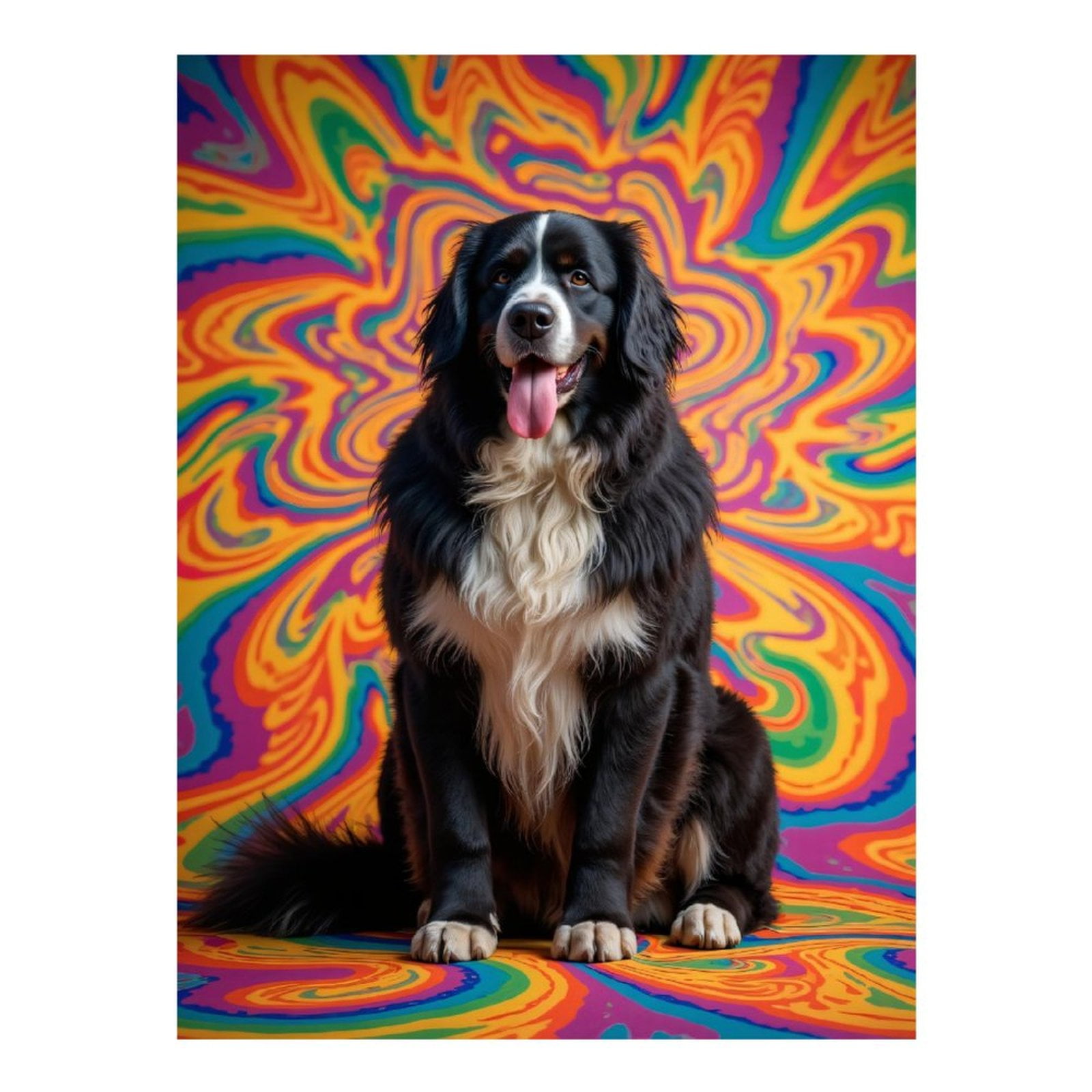 Diamond Art Kits for Adults, Psychedelic Dog Colorful Swirl Background ...