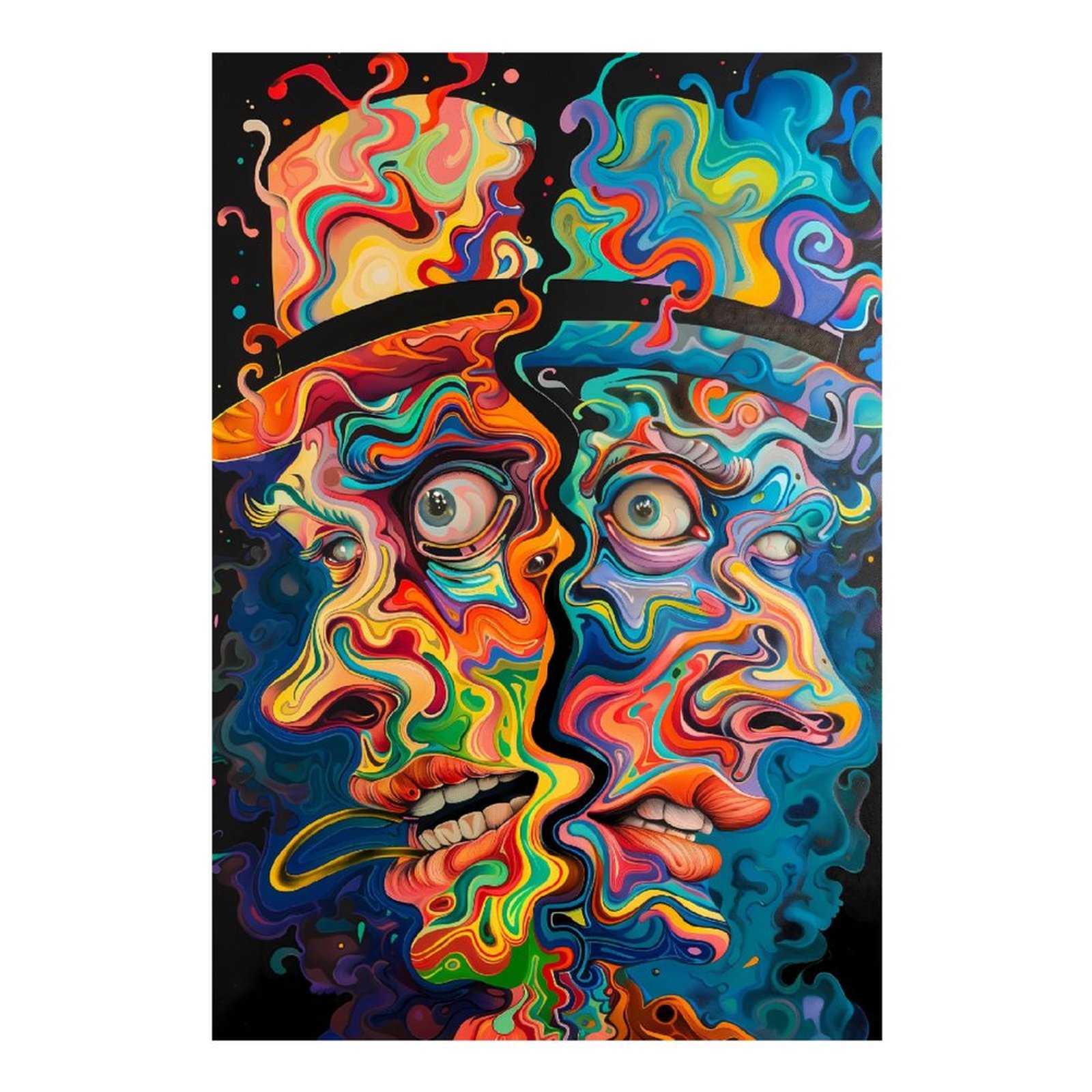 Diamond Art Kits for Adults, Psychedelic Faces Colorful Round Full Drill Diamond Art Painting ...