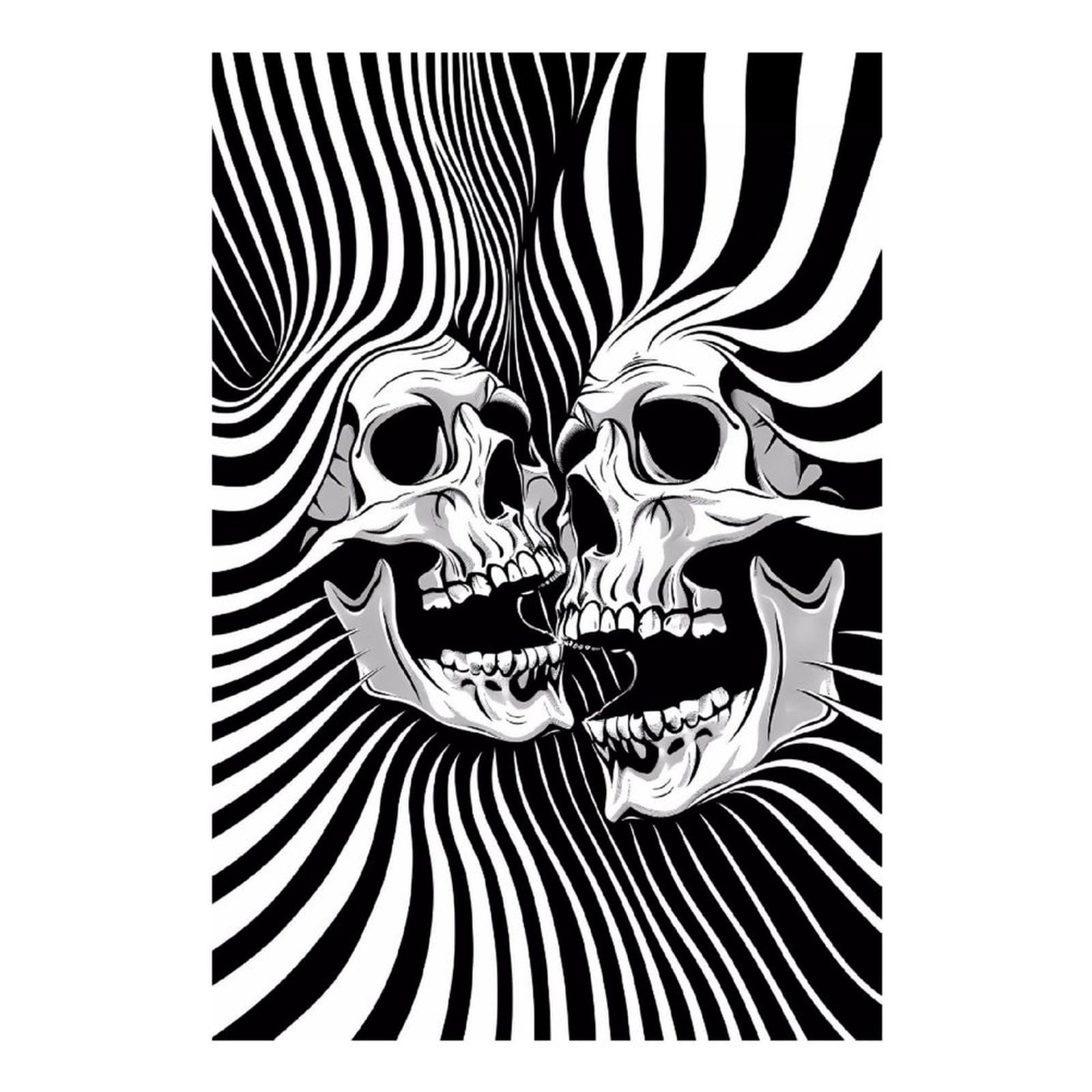 Diamond Art Kits for Adults - Psychedelic Skull Illusion Art Frameless ...