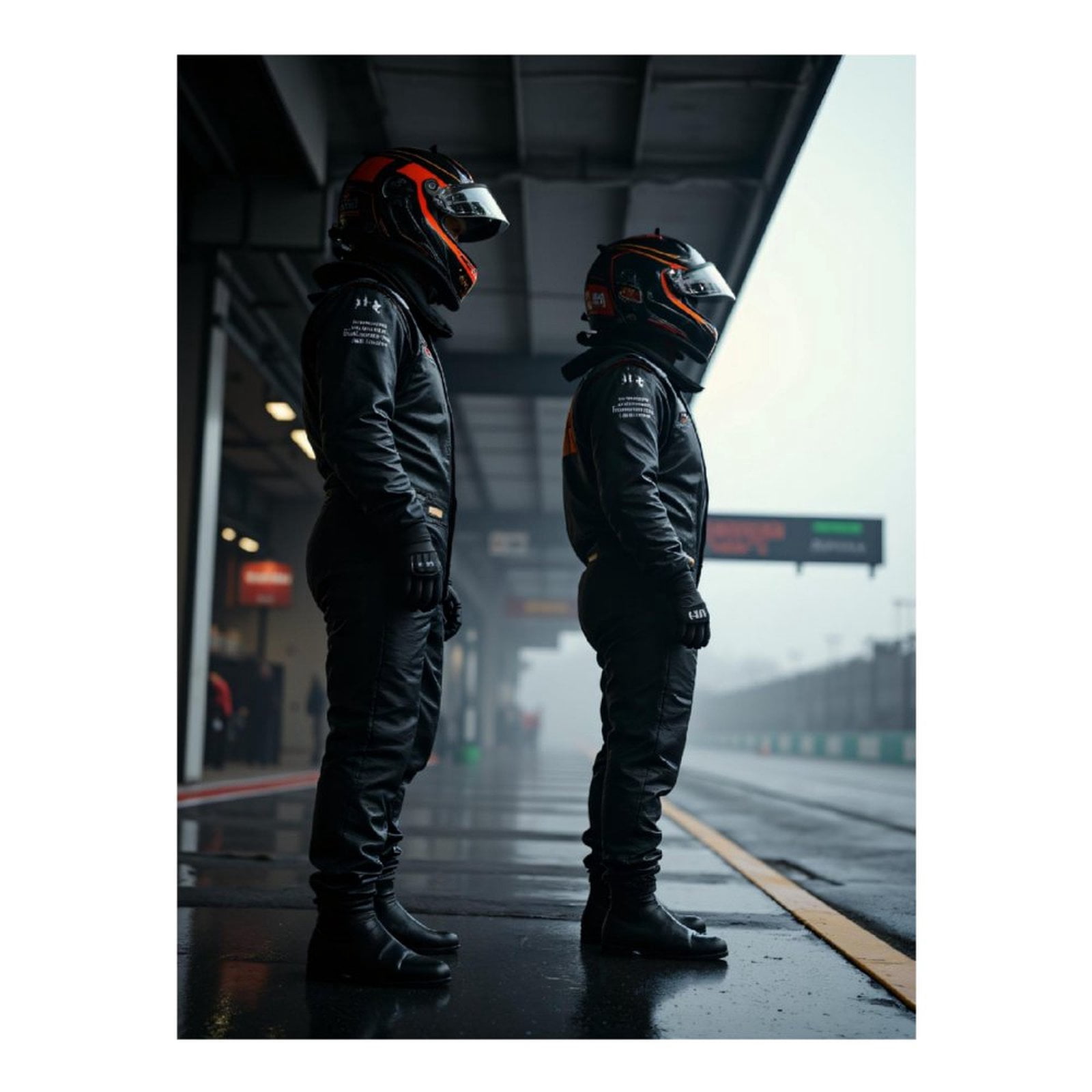 Diamond Art Kits for Adults - Racing Drivers Paddock Rainy Day 5d ...