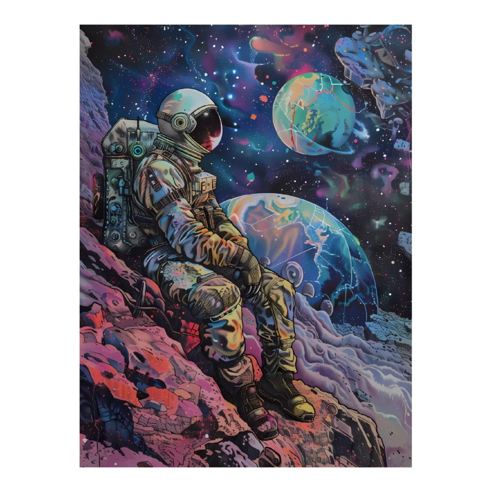 Diamond Art Kits for Adults - Rainbow Astronaut Space Landscape ...