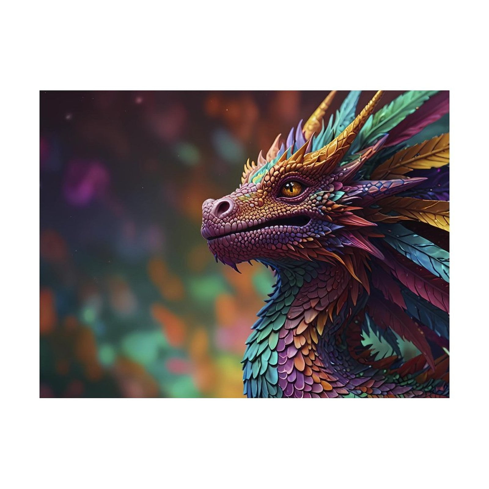 Diamond Art Kits for Adults - Rainbow Scales Fantasy Dragon 5D ...