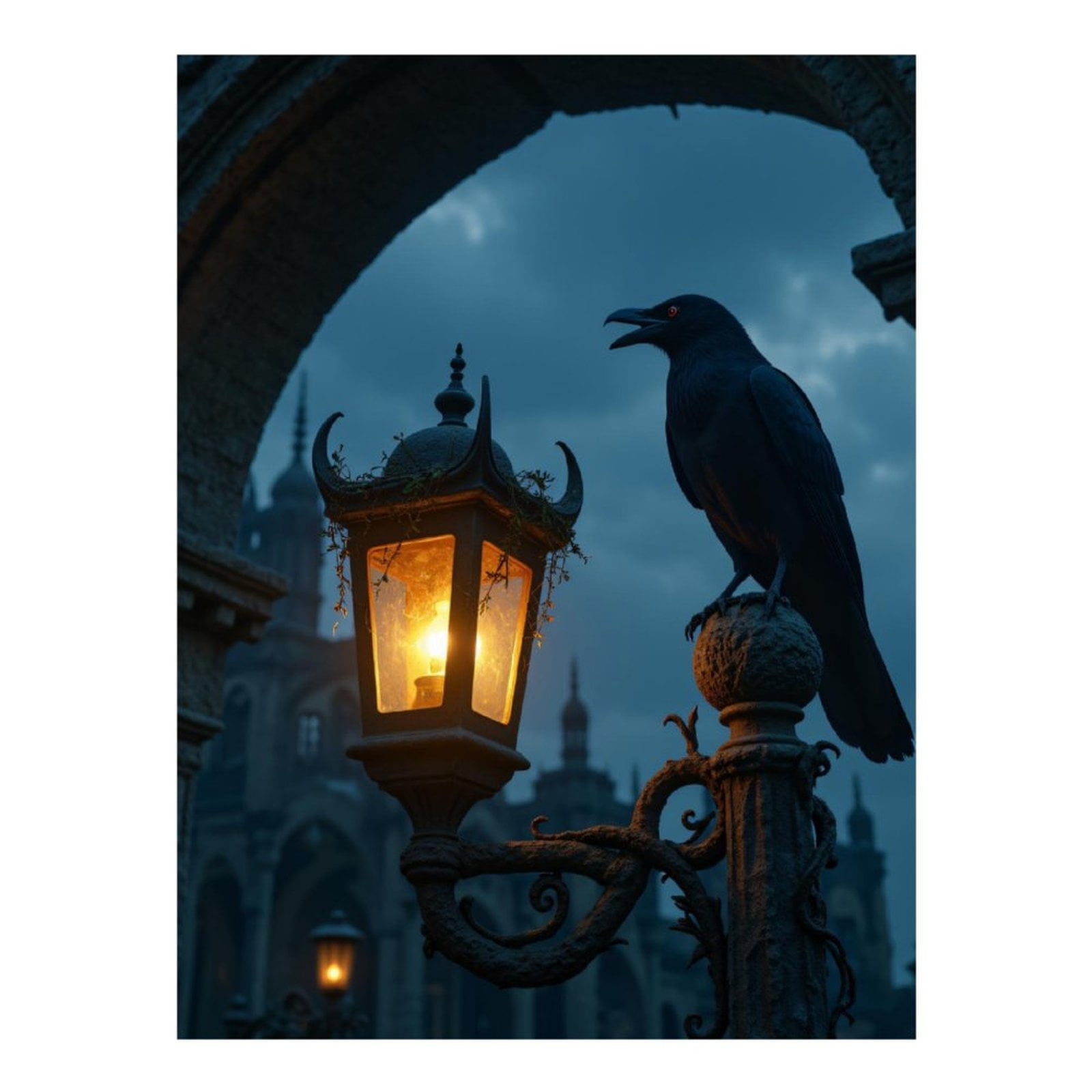 Diamond Art Kits for Adults - Raven Lantern Gothic Arch 5d Diamond ...