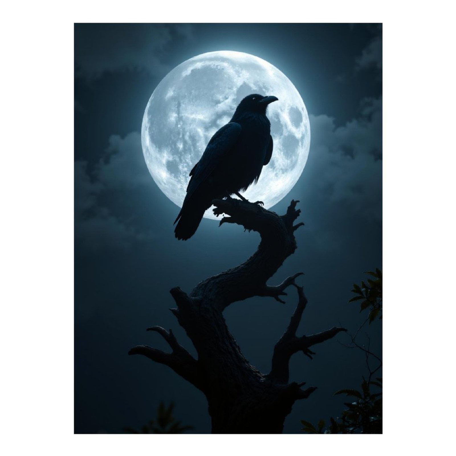 Diamond Art Kits for Adults - Raven Moonlit Night Sky Tree Silhouette ...