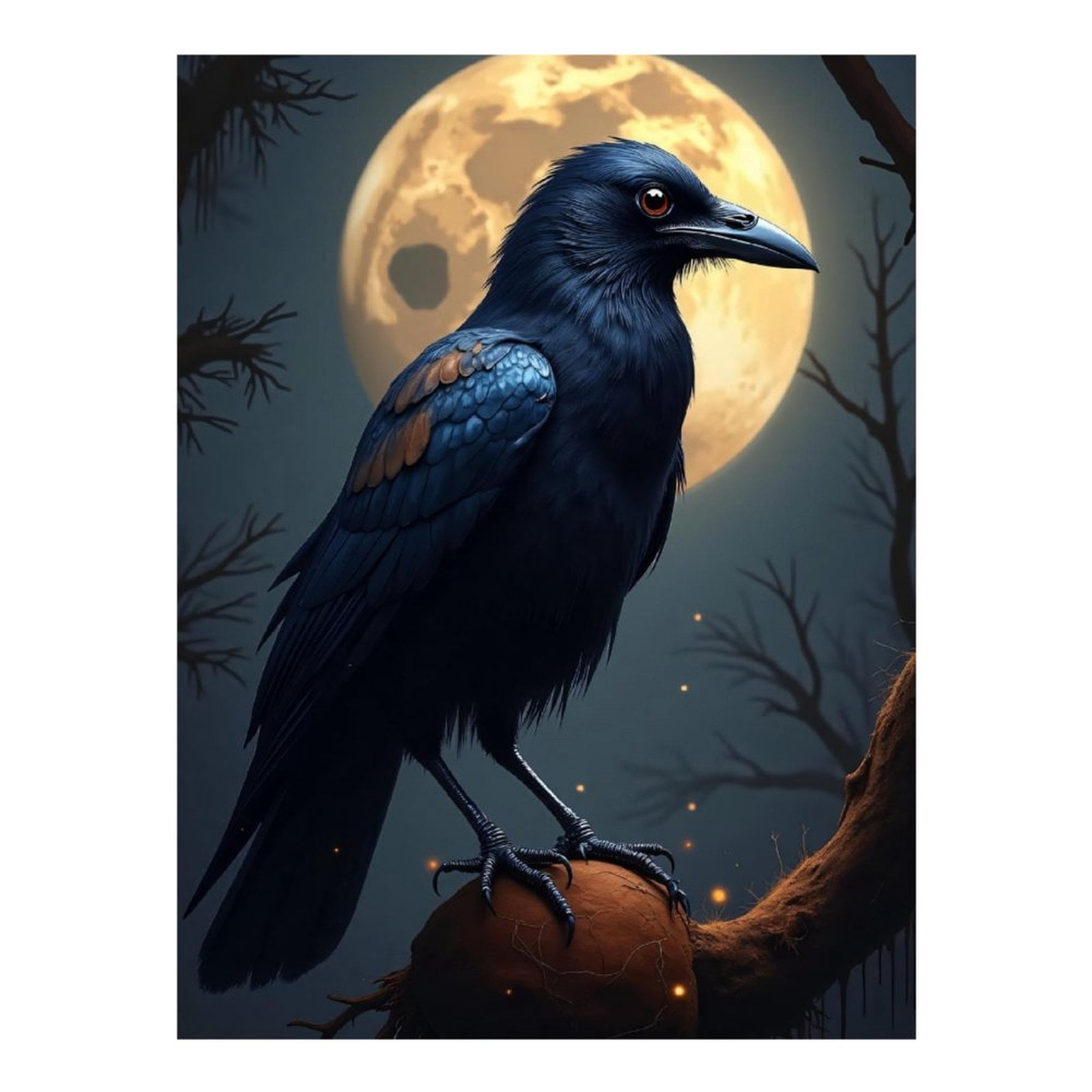 Diamond Art Kits for Adults - Realistic Crow Moon Print No.24 5D ...