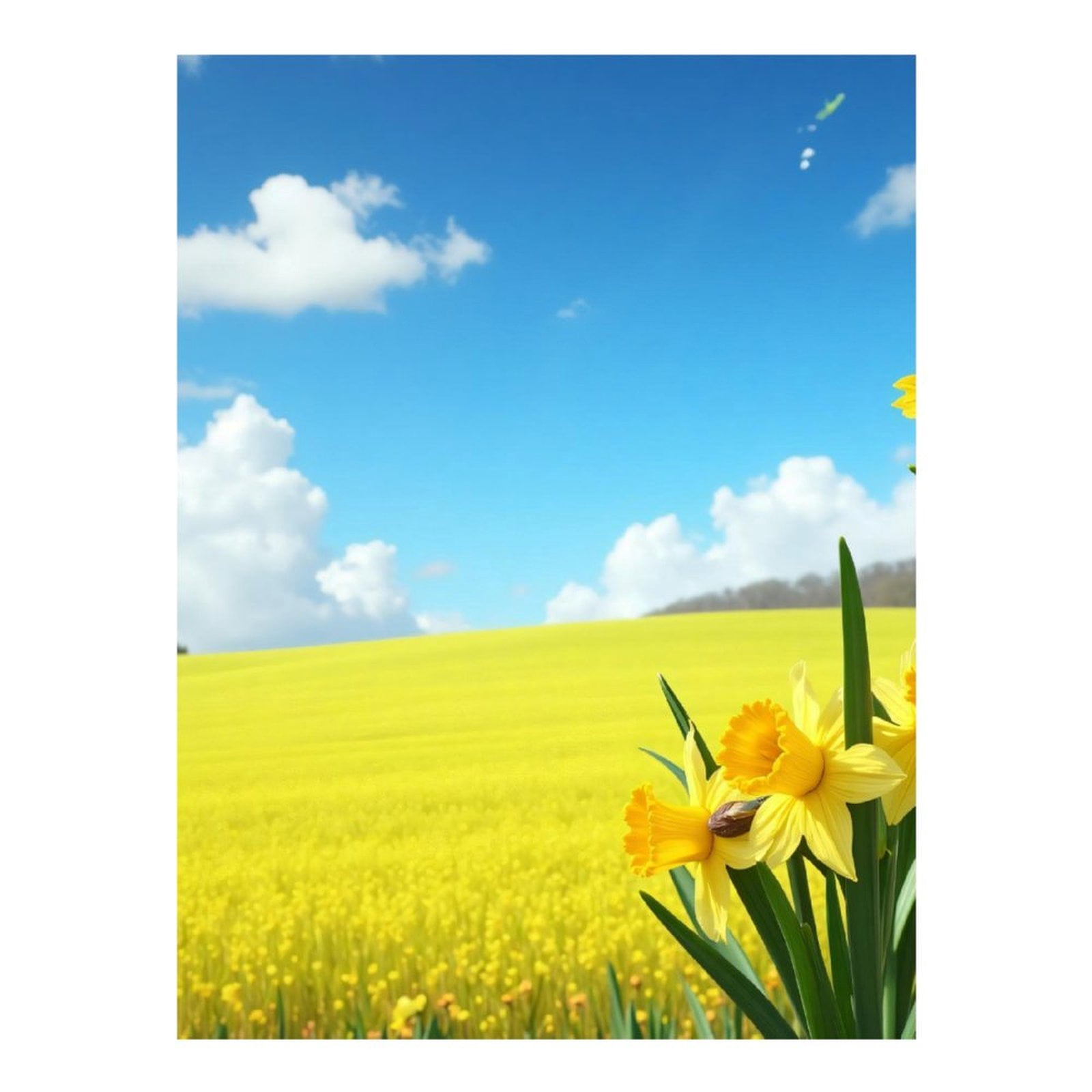 Diamond Art Kits for Adults - Realistic Daffodil Grassland Print No.4 ...