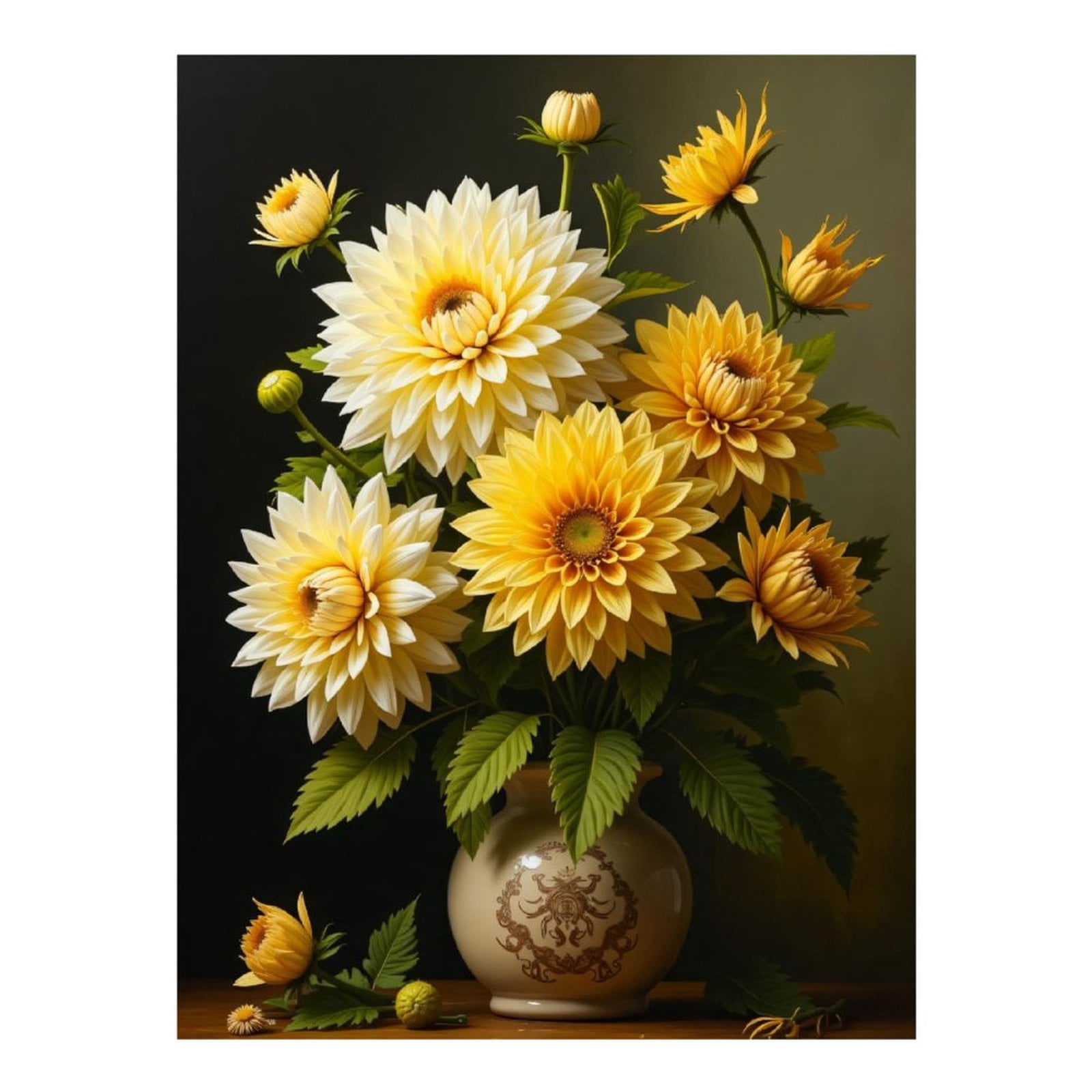 Diamond Art Kits for Adults - Realistic Dahlia Honey Print No.4 5D ...