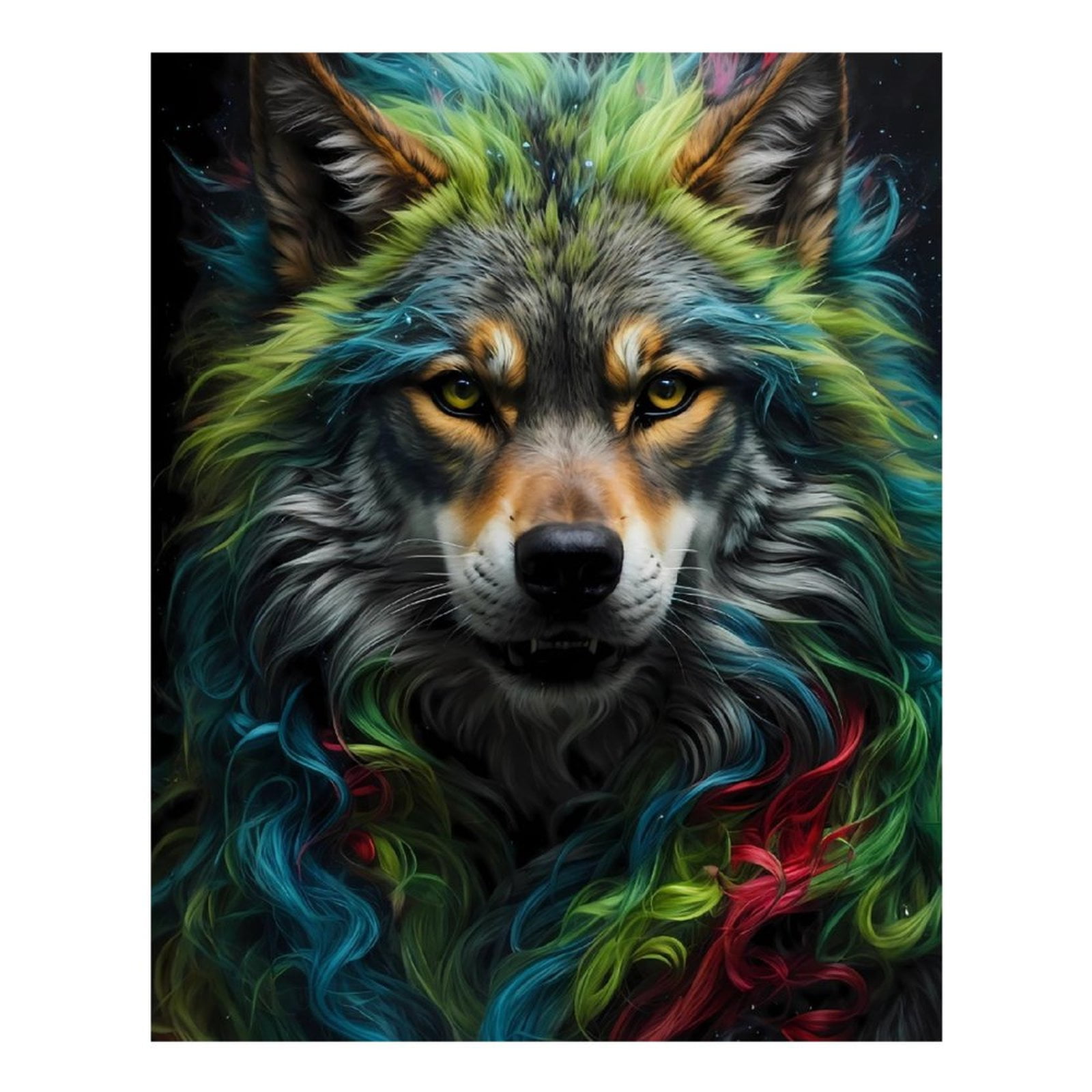Diamond Art Kits for Adults - Realistic Style Colorful Wolf Frameless ...