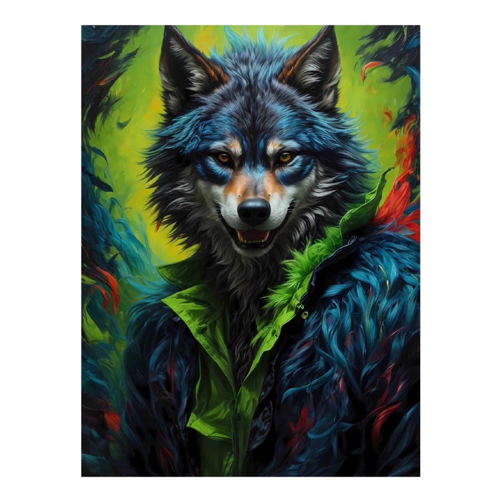 Diamond Art Kits for Adults - Realistic Style Wolf Warrior Frameless 5D ...