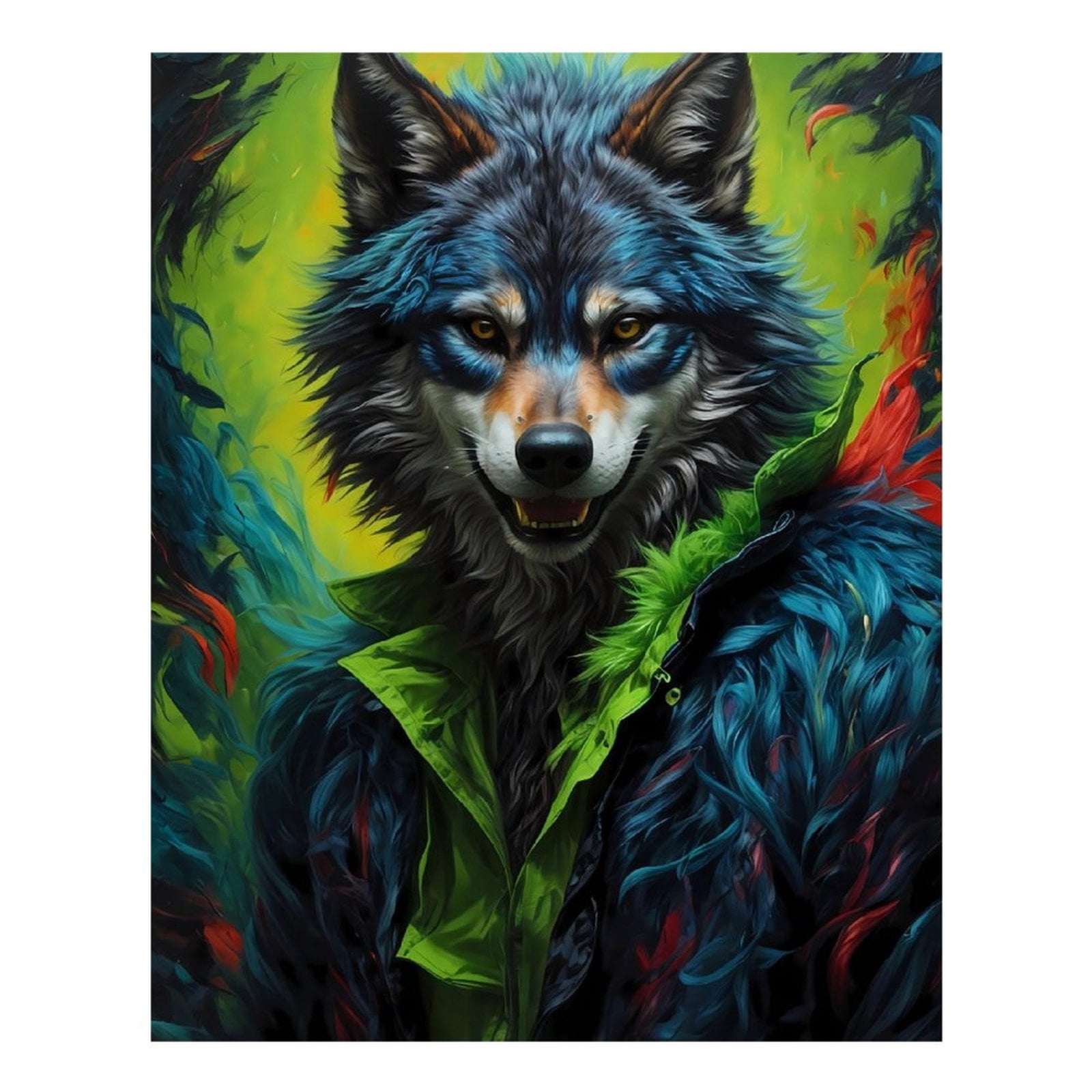 Diamond Art Kits for Adults, Realistic Style Wolf WarriorDiamond ...