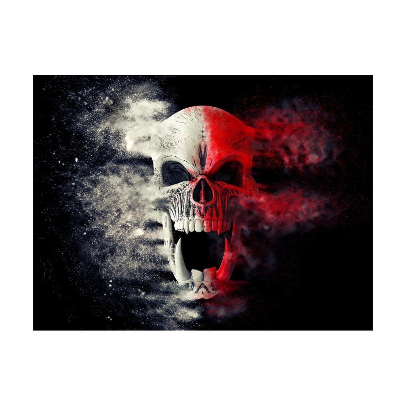Diamond Art Kits for Adults, Red And White Screaming Demon SkullDiamond ...