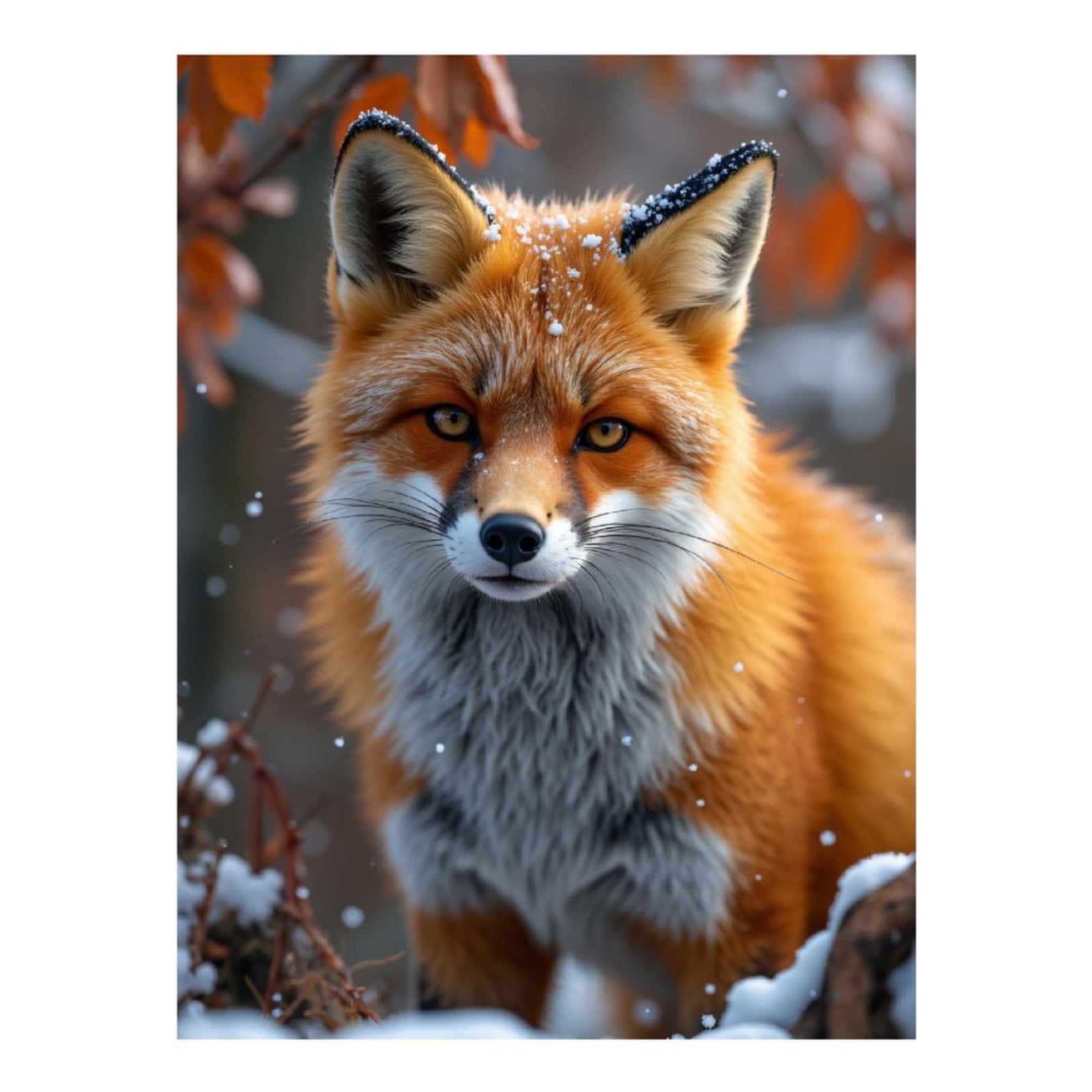 Diamond Art Kits for Adults - Red Fox Winter Snow Nature 5d Diamond ...