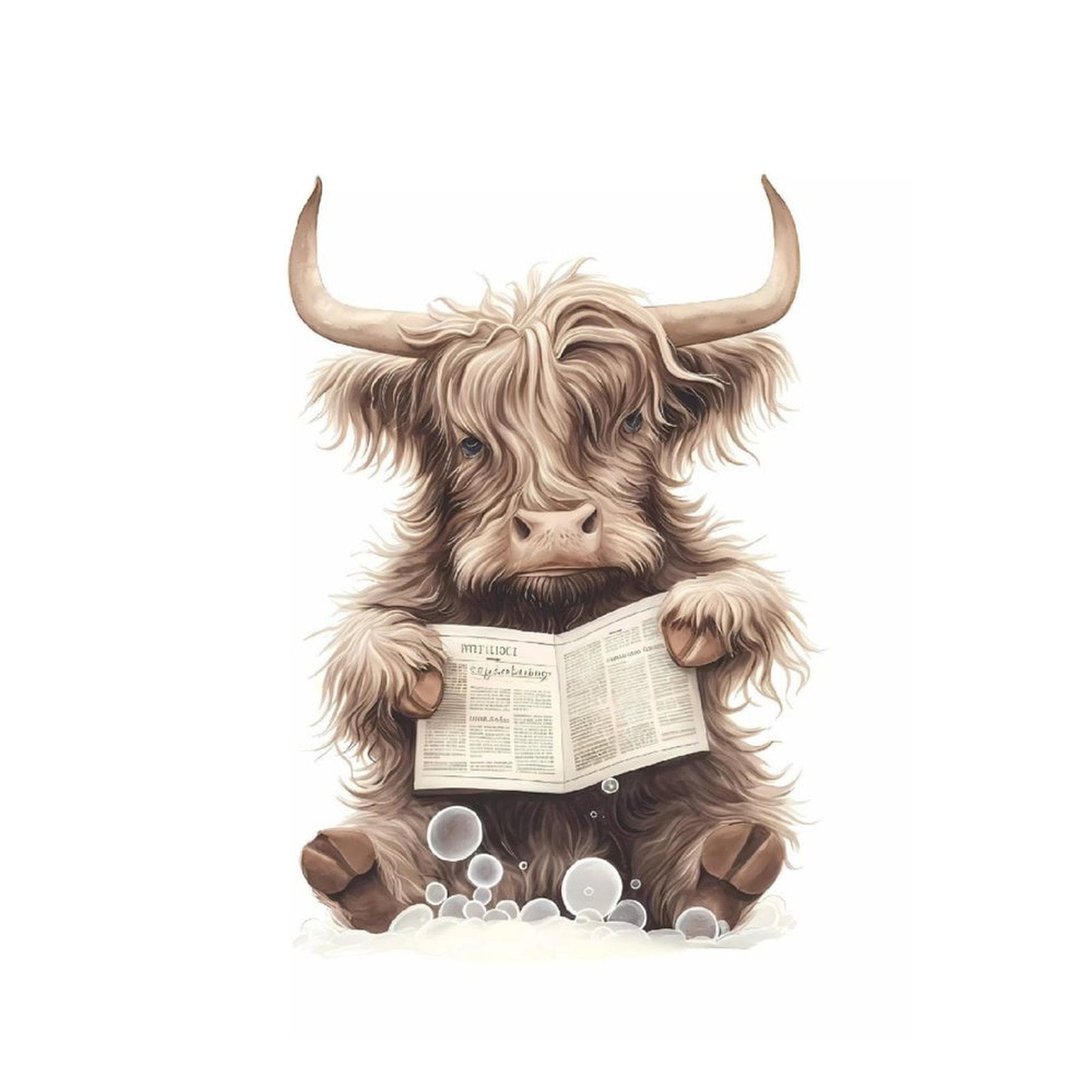 Diamond Art Kits for Adults, Relaxed Cute Cow Reading Round Full Drill ...