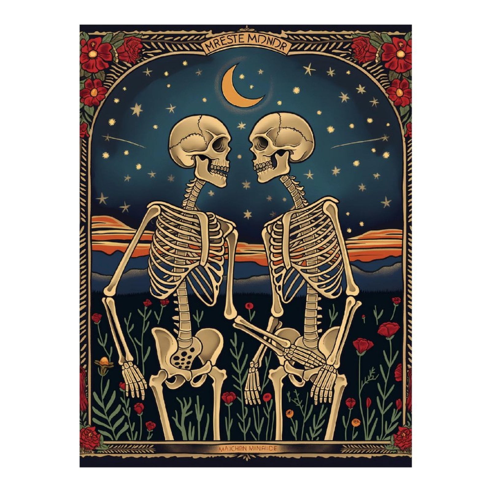 Diamond Art Kits for Adults - Romantic Skeletons Under Moon DIY ...
