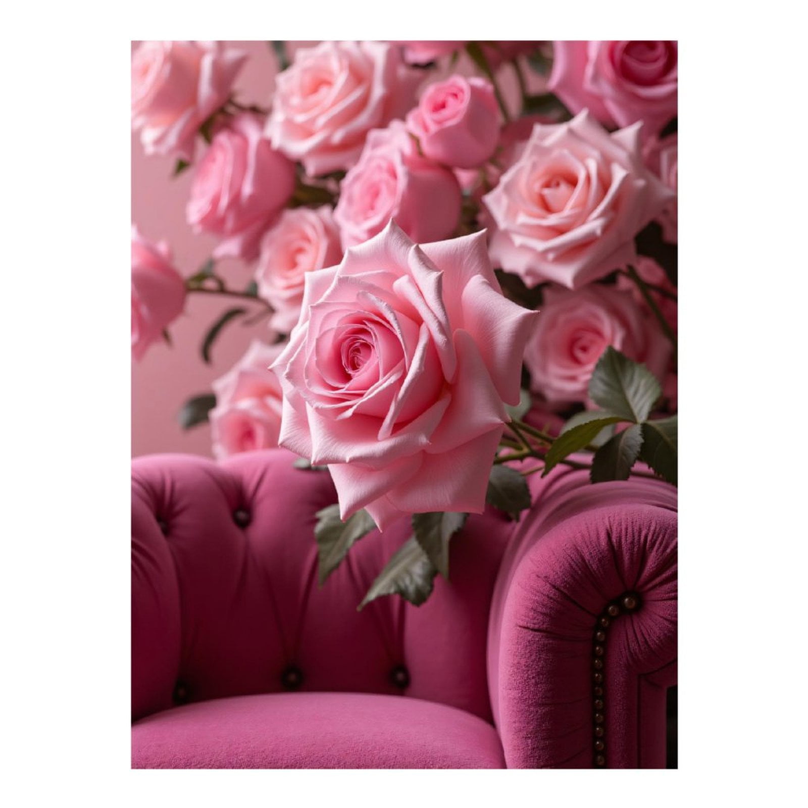 Diamond Art Kits for Adults, Roses Pink Chair Elegance Decor 5D Diamond ...