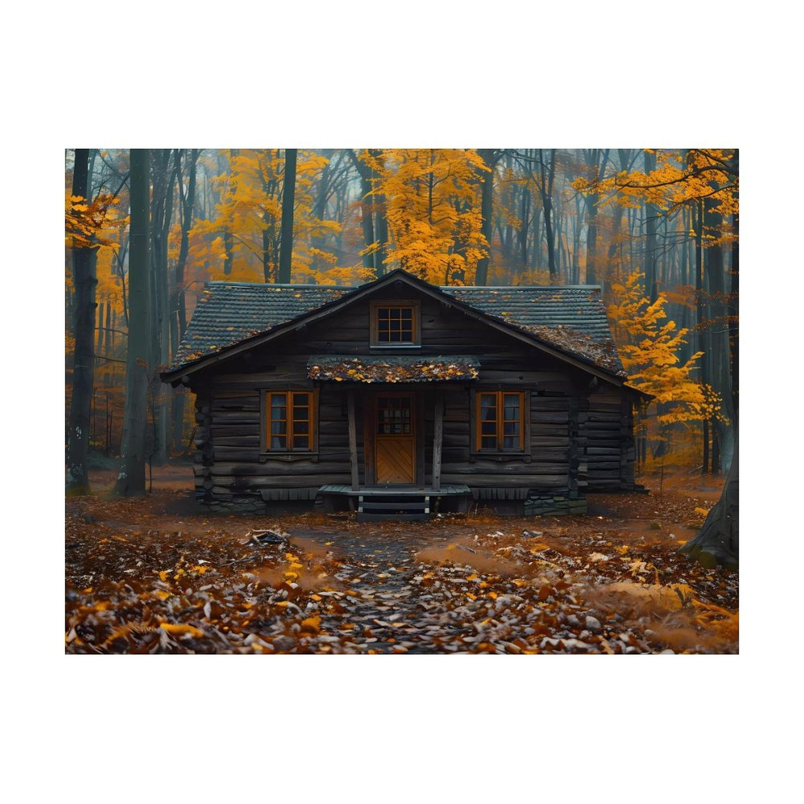 Diamond Art Kits for Adults - Rustic Cabin Autumn Forest DIY Diamond ...