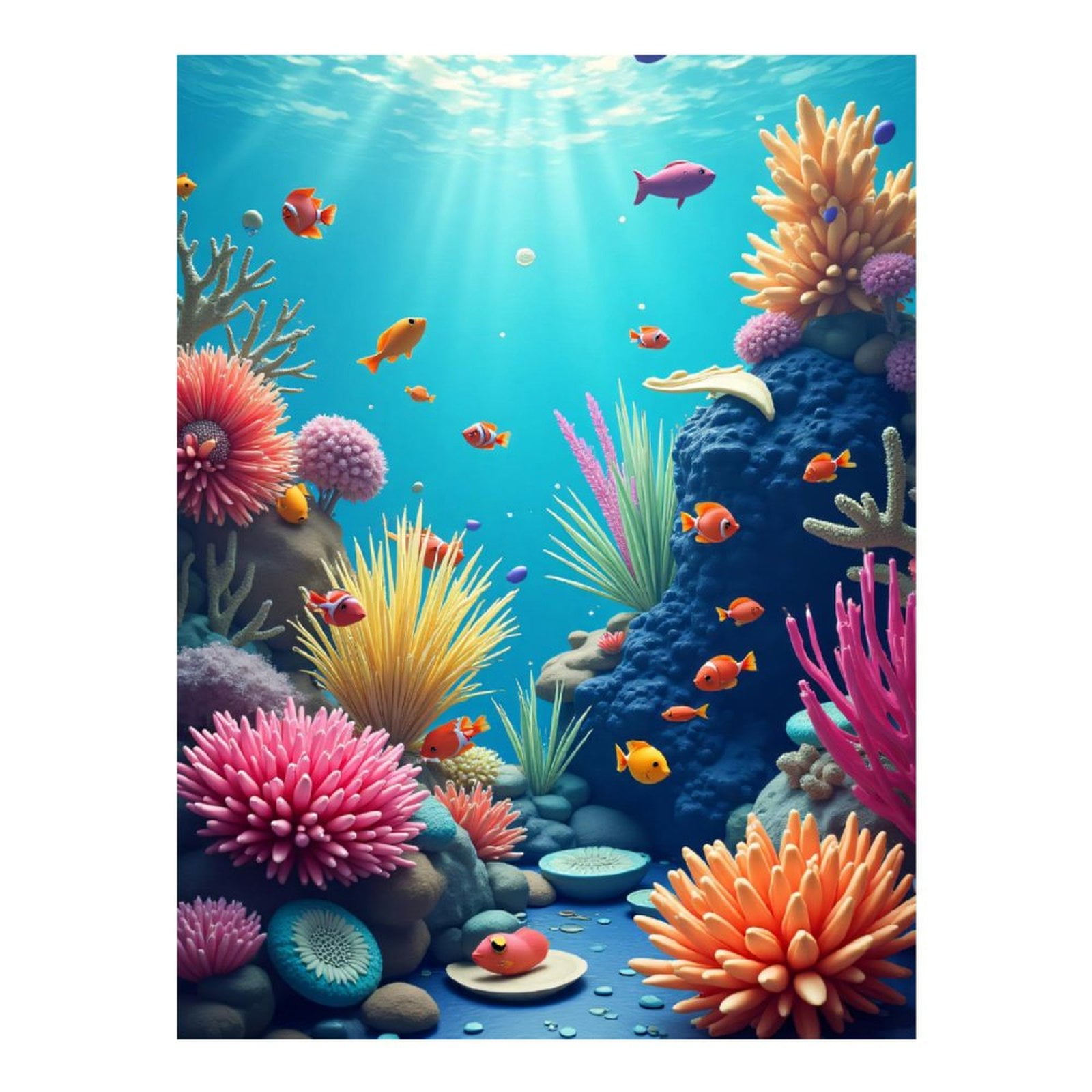 Diamond Art Kits for Adults - Seabed Fish Coral Print No.20 5D ...