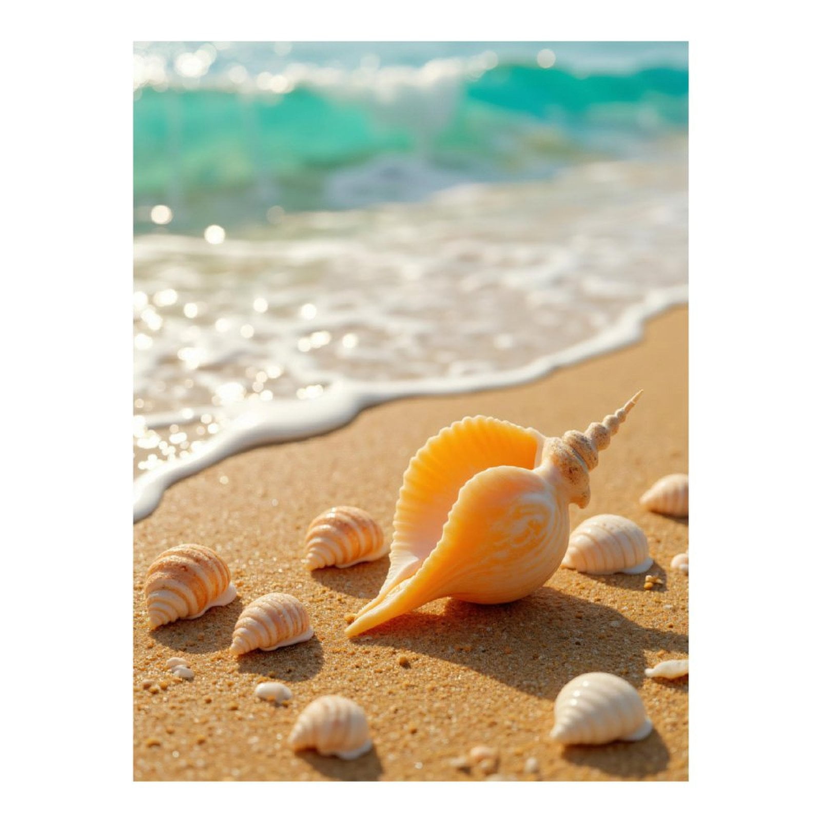 Diamond Art Kits for Adults - Seashells Sandy Beach Ocean Waves 5d ...