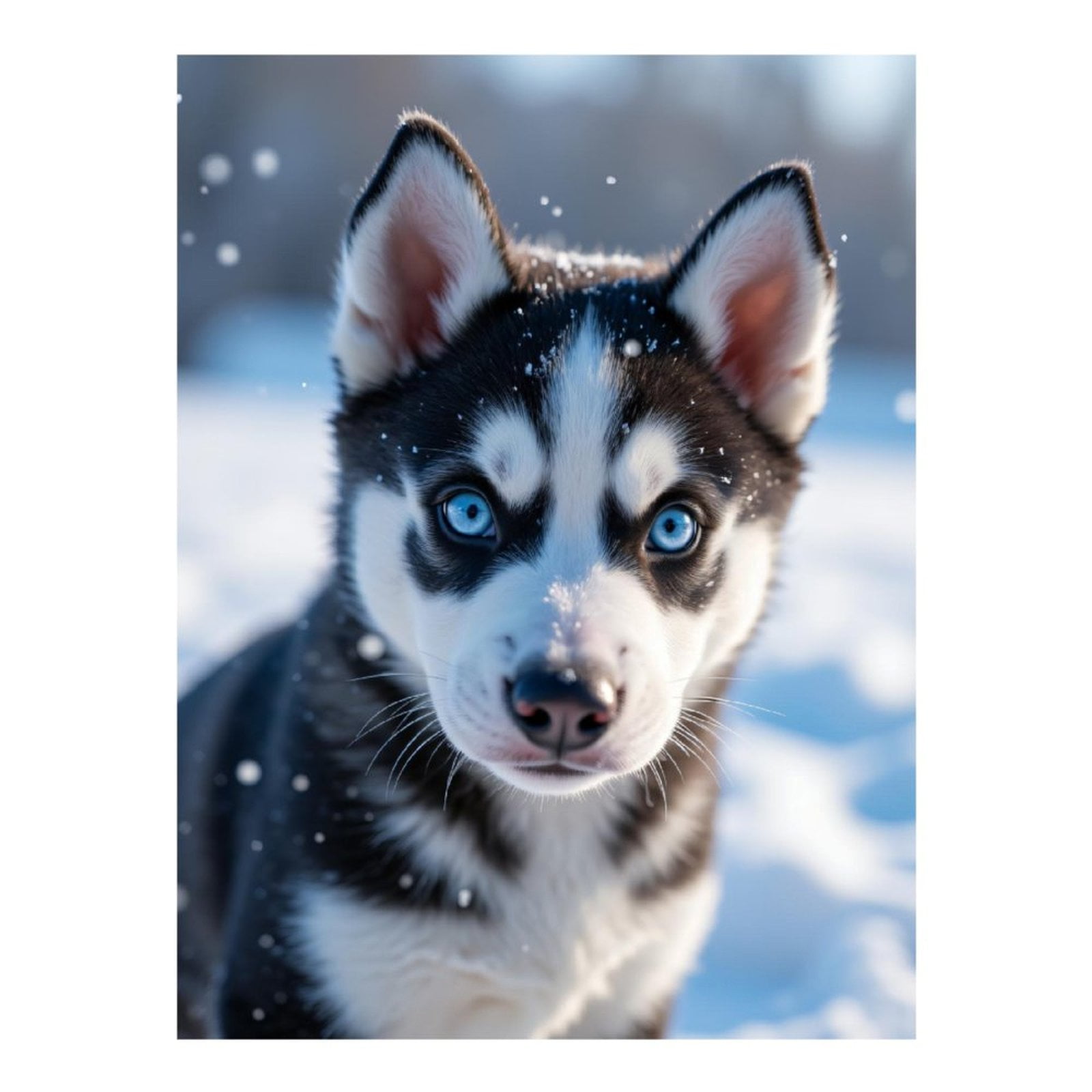 Diamond Art Kits for Adults - Siberian Husky Puppy Snowy Day 5d Diamond ...
