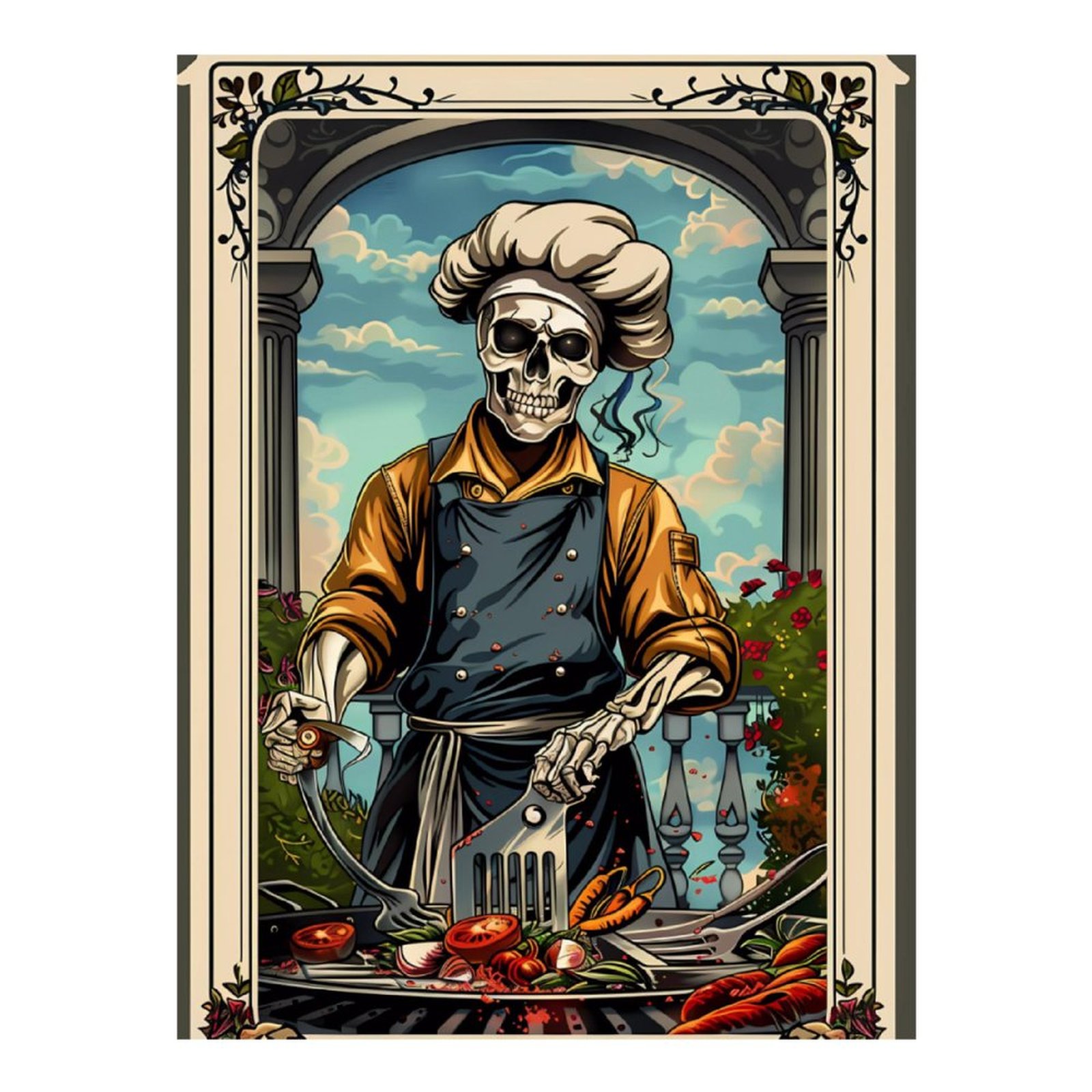 Diamond Art Kits for Adults, Skeleton Chef BBQ SceneDiamond Painting ...