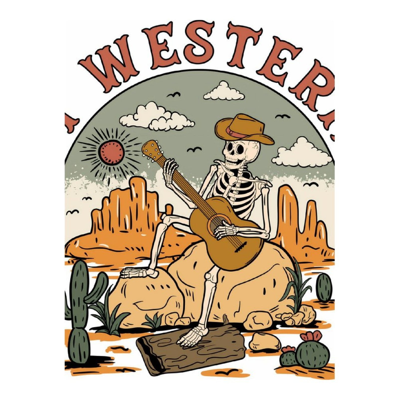 Diamond Art Kits for Adults - Skeleton Cowboy And Guitar Frameless 5D ...