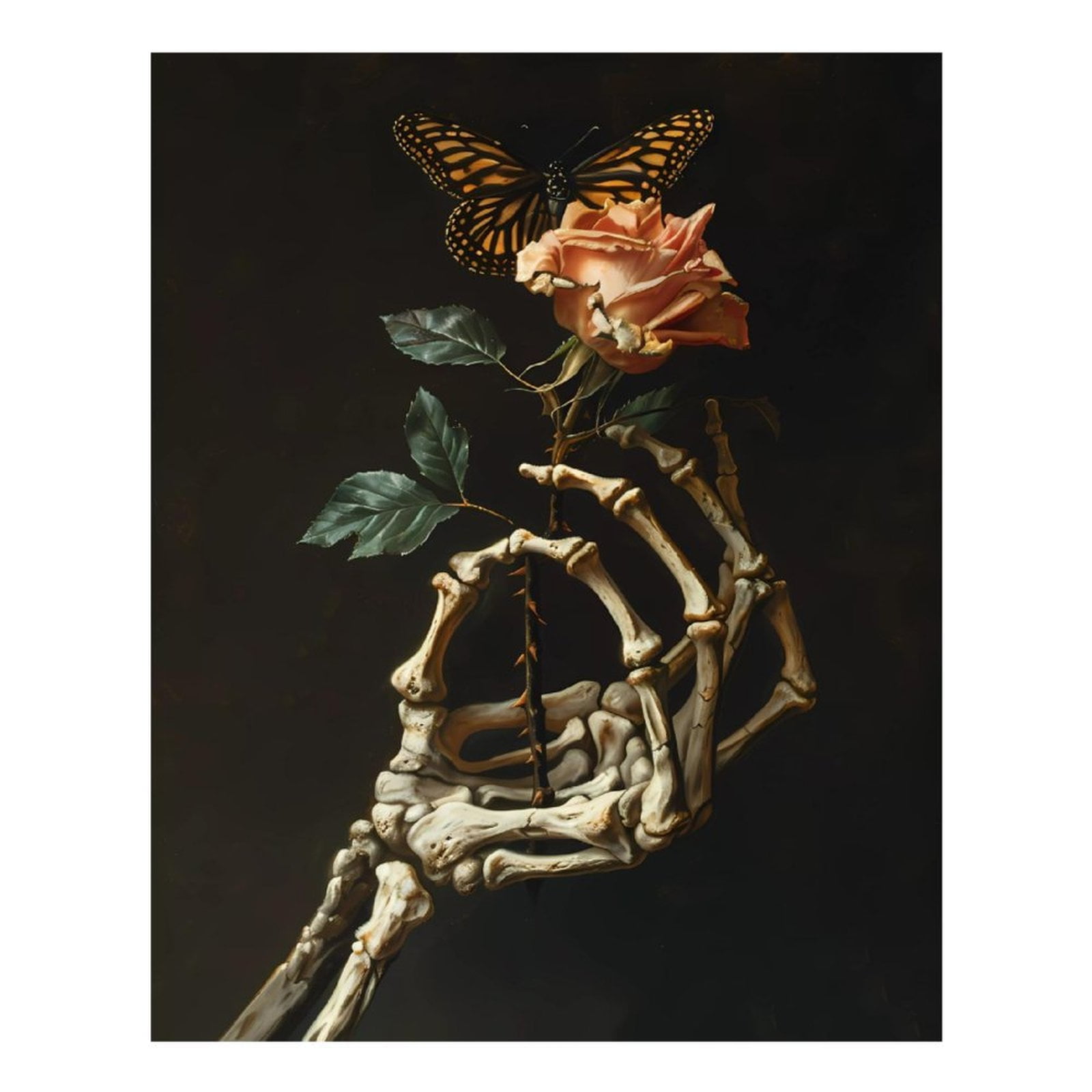 Diamond Art Kits for Adults - Skeleton Hand Rose Butterfly Frameless 5D ...